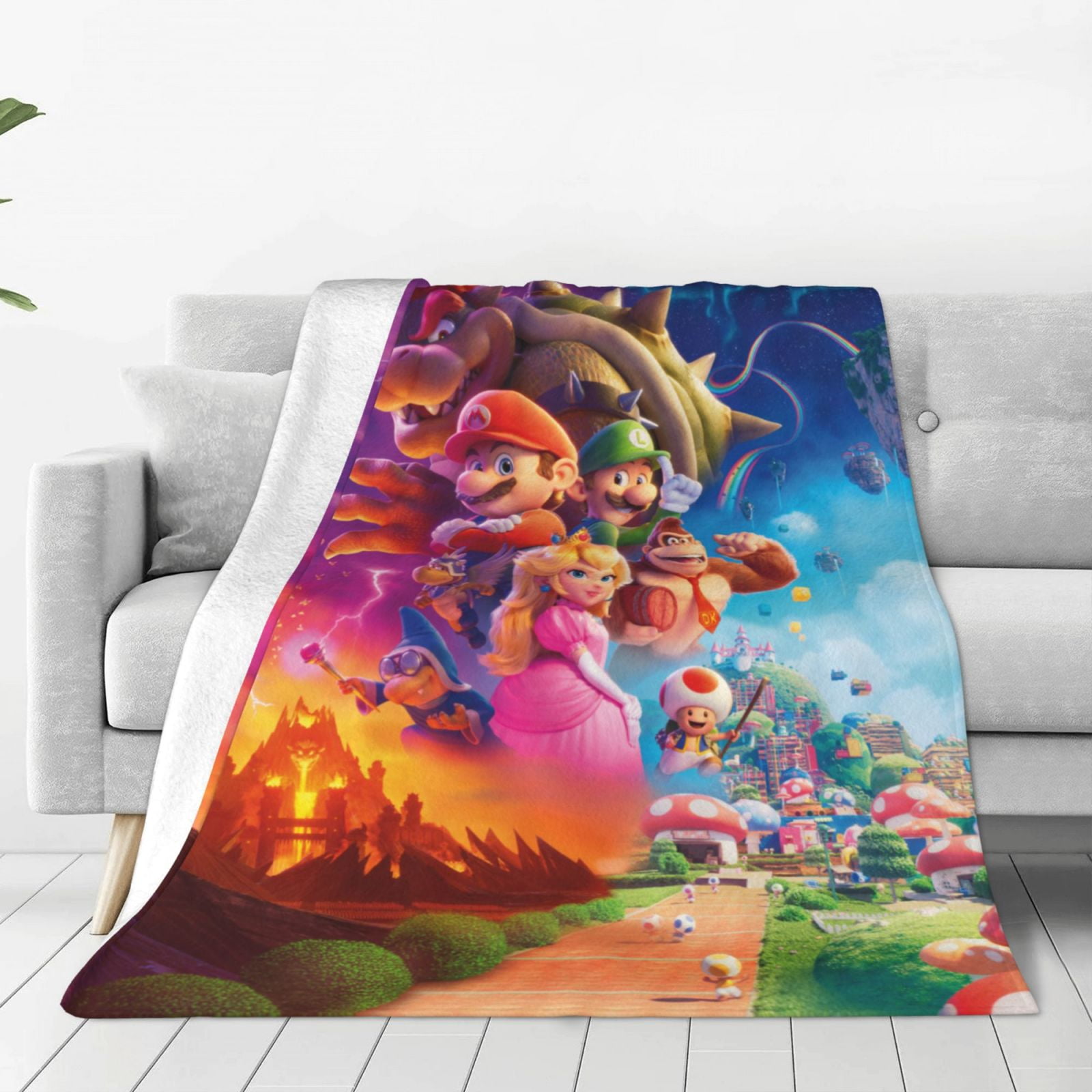 Mario Bros Flannel Blanket Cozy Ultra-Soft Micro Fleece Throw Blanket ...