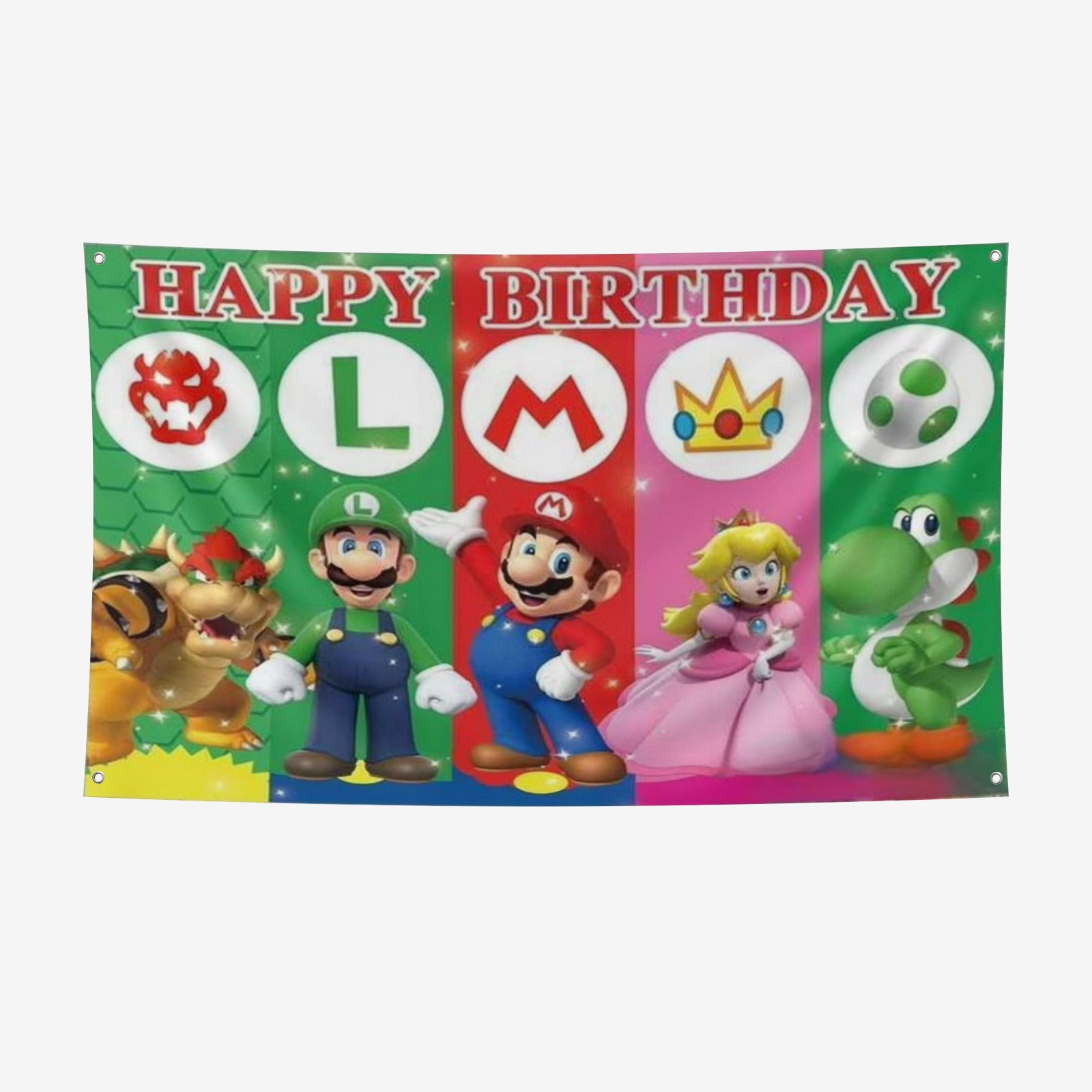 Mario Bros Happy Birthday Anime Cartoon Theme Backdrops Banner,Mario ...
