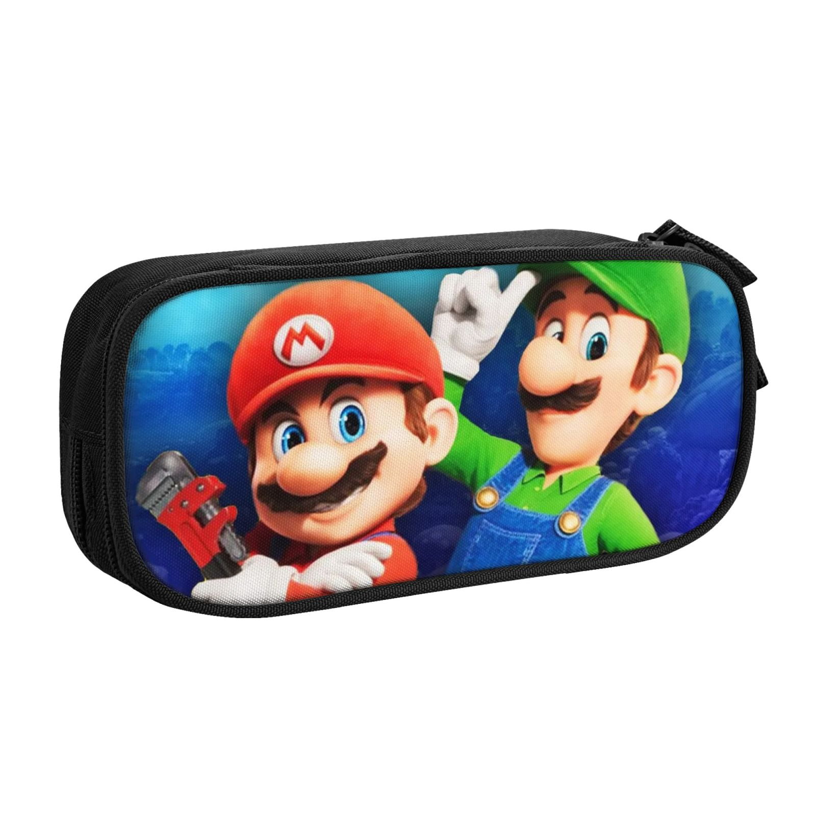 Mario Bros Luigi Pencil Case Large Capacity Pencilcase Double-layer Pen ...