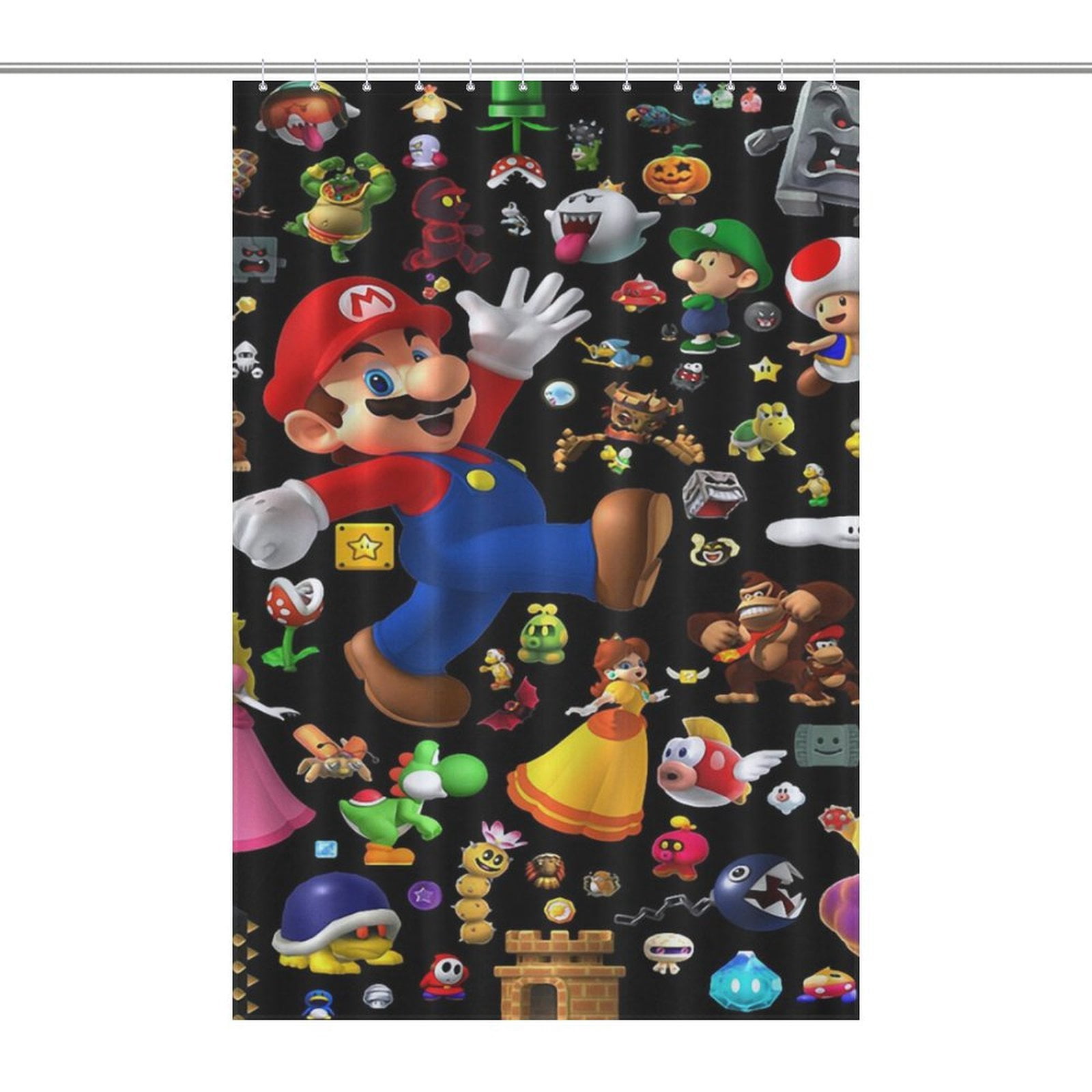 Mario Bros. Luigi Shower Curtain Decor Bath Curtain Waterproof ...