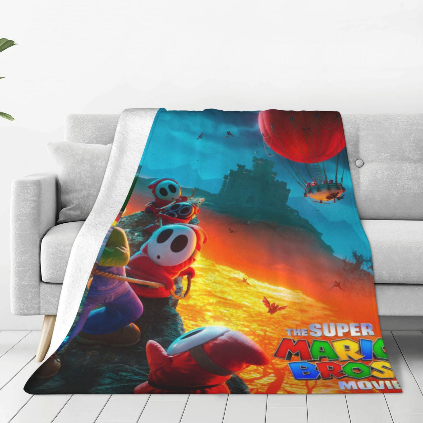 Mario Bros. Movie Flannel Blanket Cozy Ultra-Soft Micro Fleece Throw ...