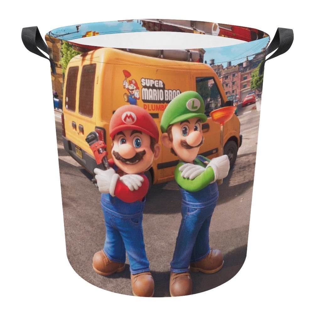 Mario Bros Movie Game Circular Laundry Hamper Foldable Large Storage ...