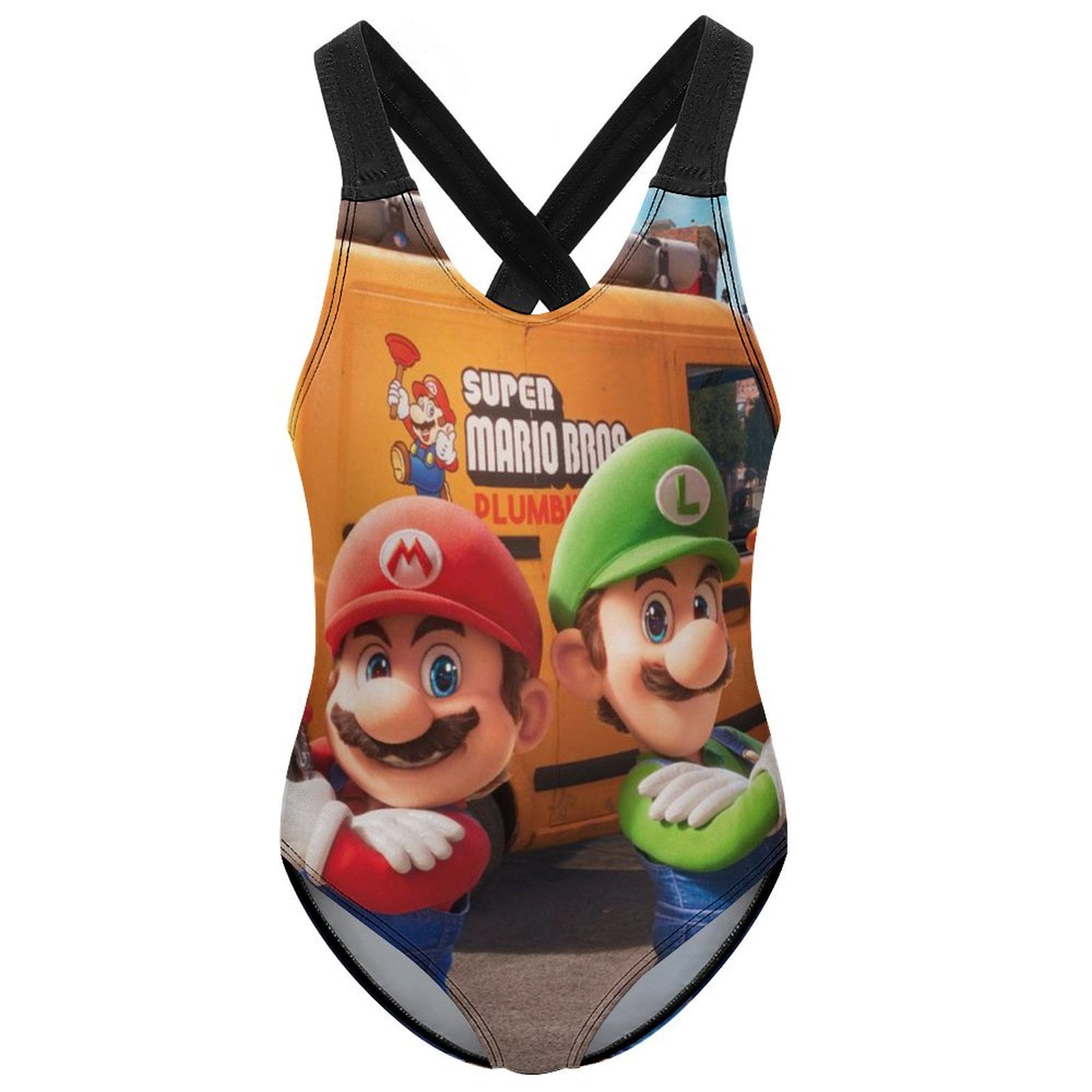 Mario Bros Movie Game Girl's One-piece Swimsuit Summer Children's Beach ...