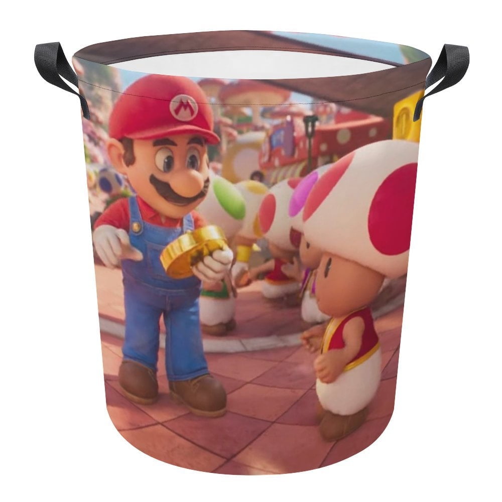 Mario Bros Movie Mushroom Circular Laundry Hamper Foldable Large ...
