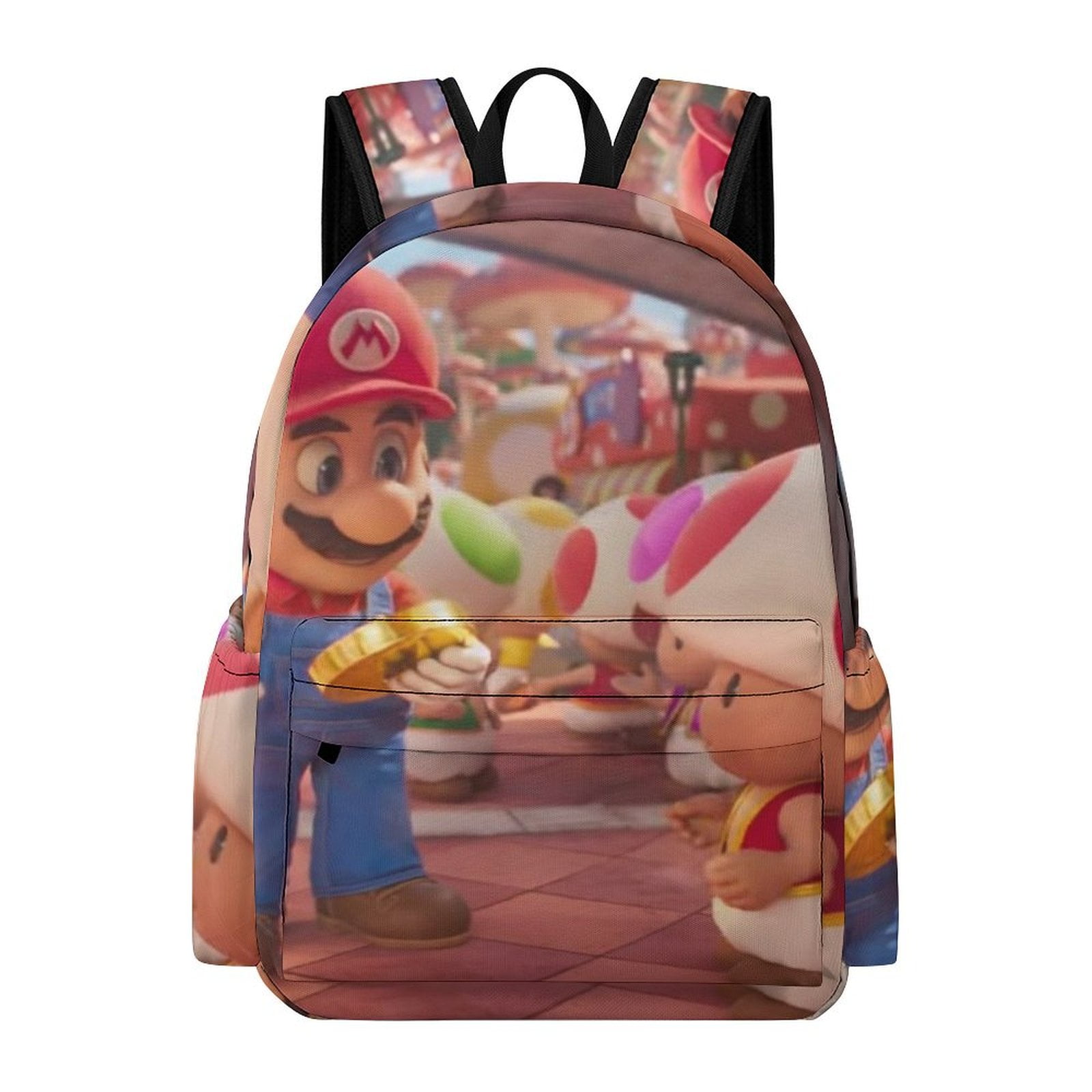 Mario Bros Movie Mushroom Laptop Backpack Schoolbag Adjustable Daypack ...