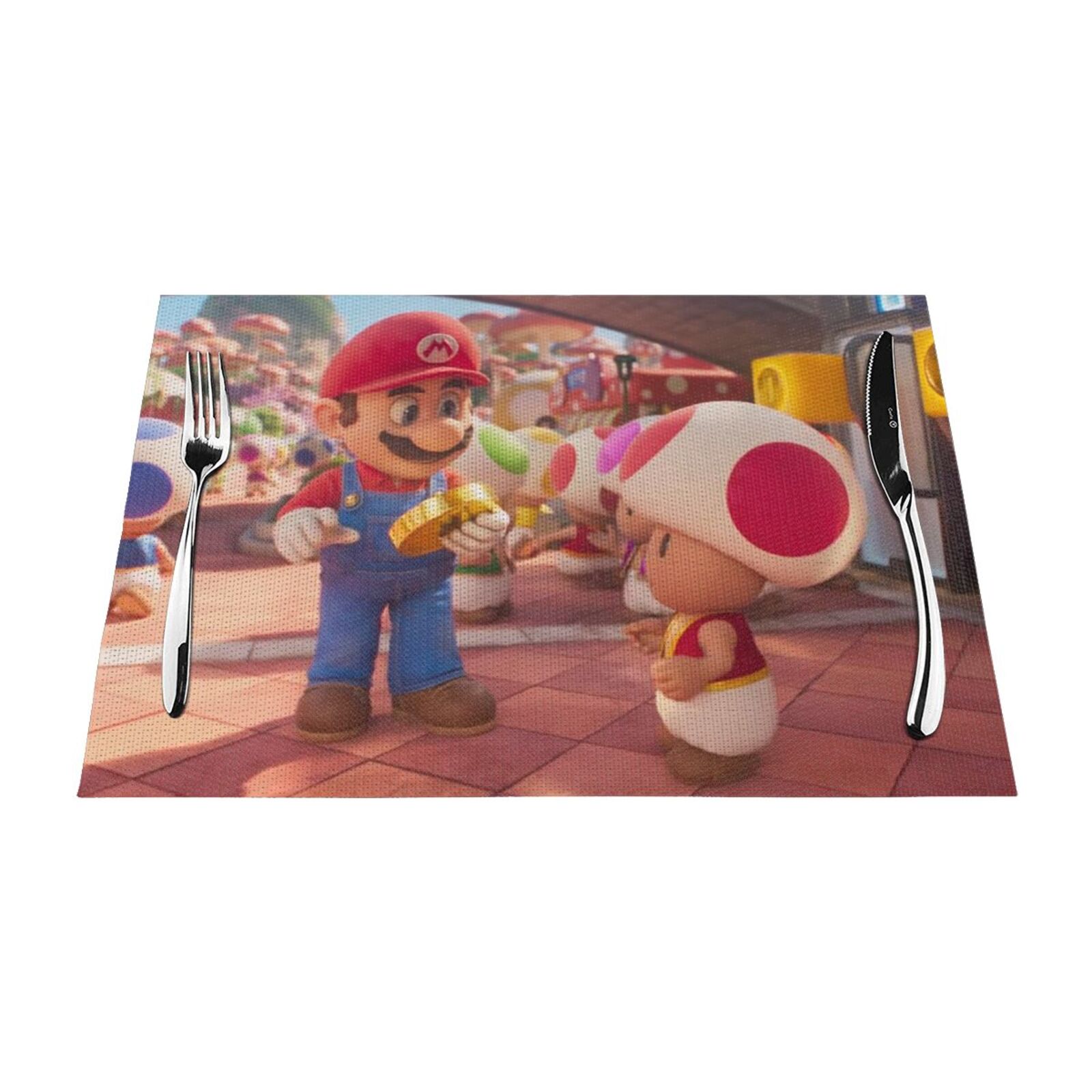 Mario Bros Movie Mushroom Woven Placemats For Kitchen Dining Table ...