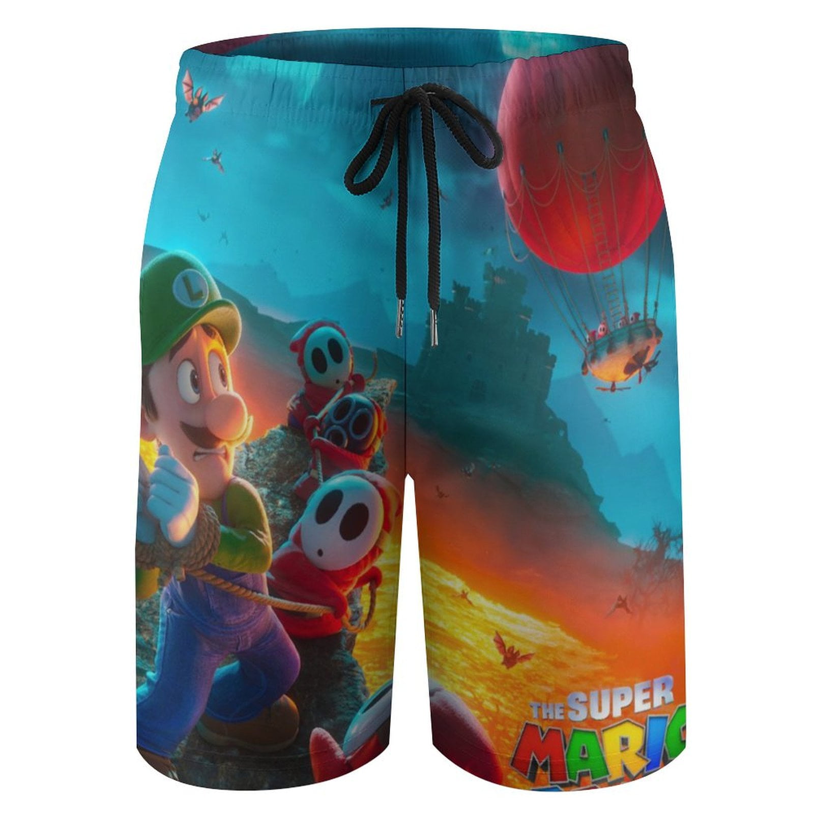 Mario Bros. Movie Teen Board Shorts Summer Boy's Swim Trunks Drawstring ...
