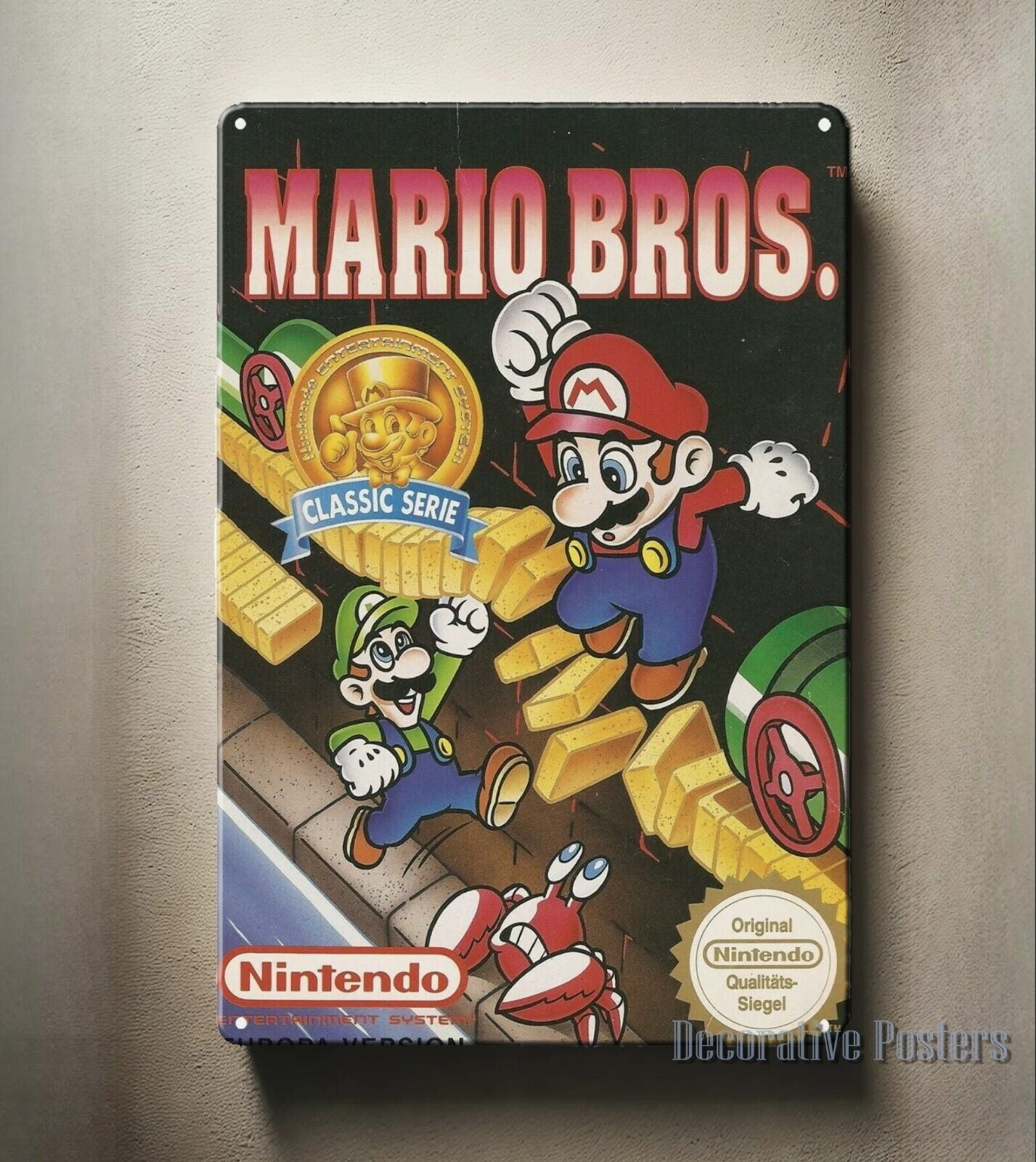 Mario Bros Nintendo Nes Retro Video Game Metal Poster Tin Sign 20*30cm ...