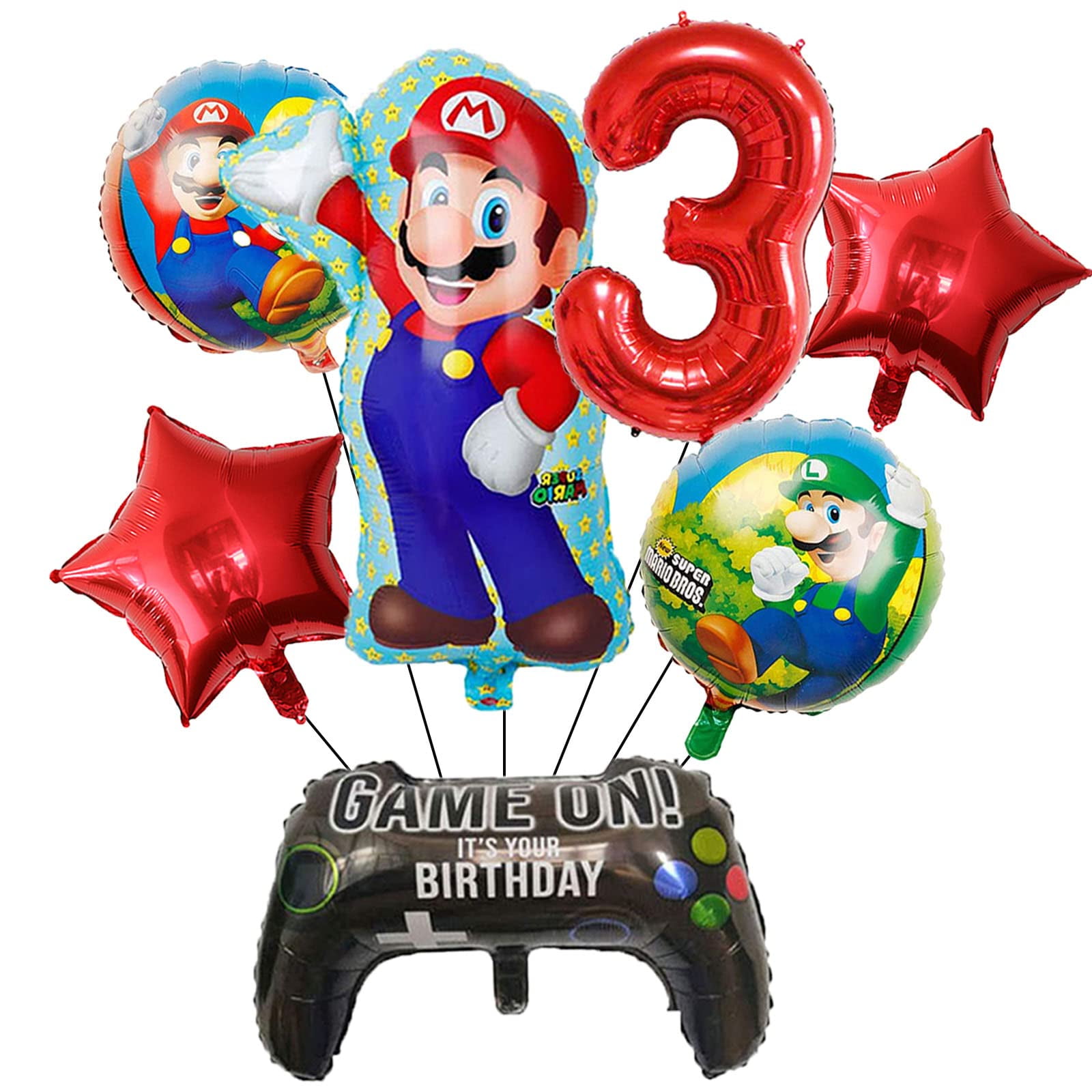 Mario Brothers CM31 Foil Balloons Mario Birthday Party Supplies 3rd ...