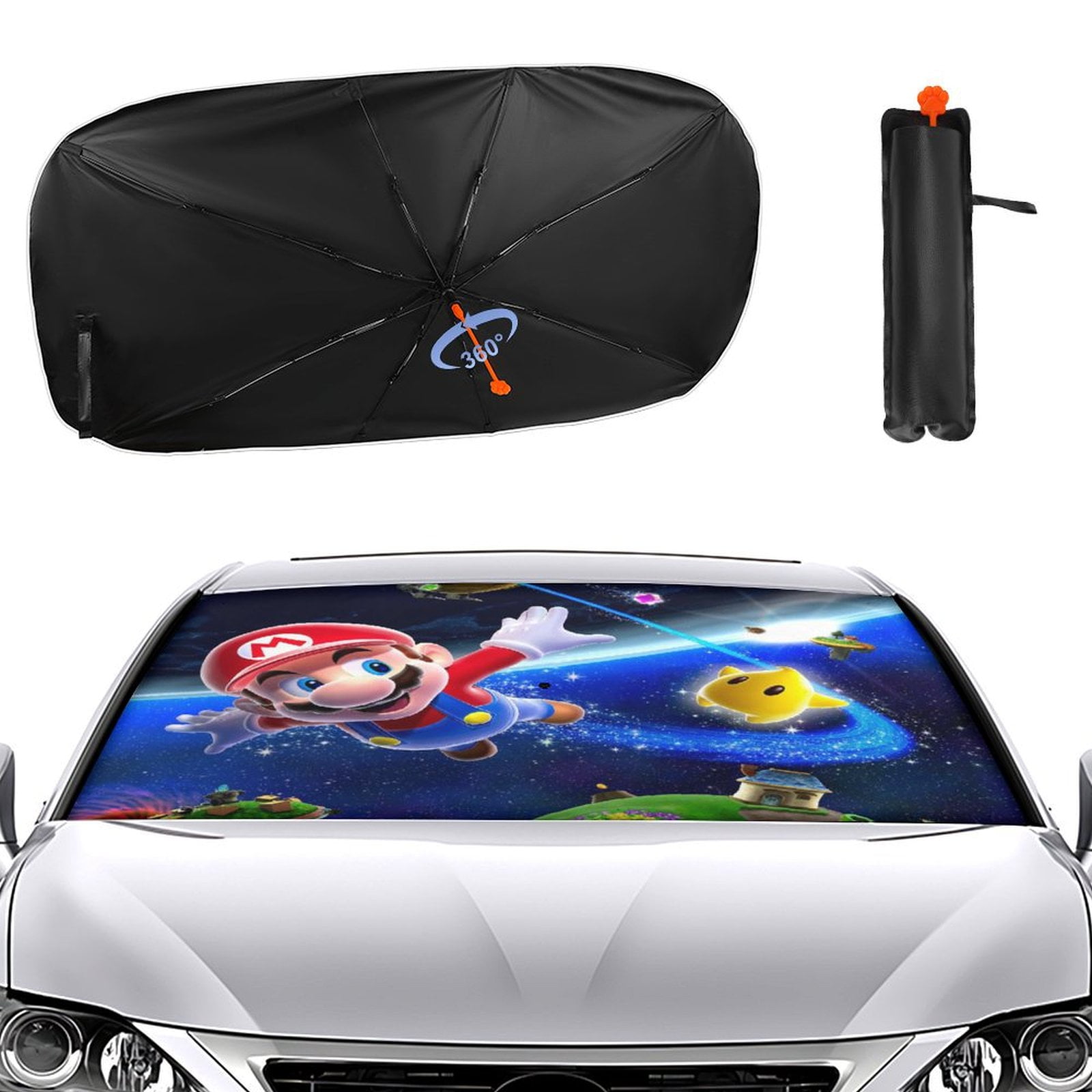 Mario Car Windshield Sun Shade Umbrella, UV Protection & Heat ...