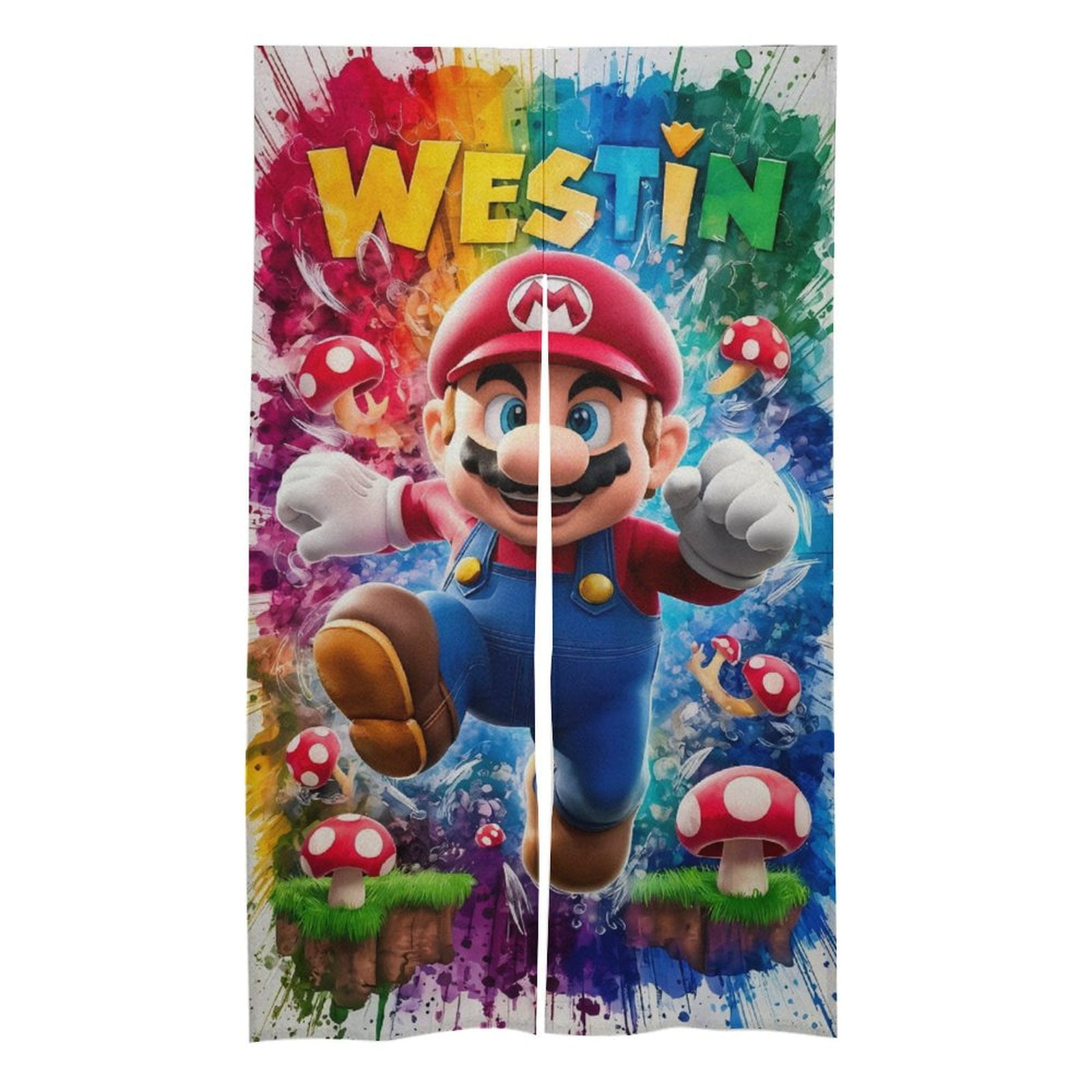 Mario Cartoon Door Curtain Is Suitable for Kitchen Adult Children And ...