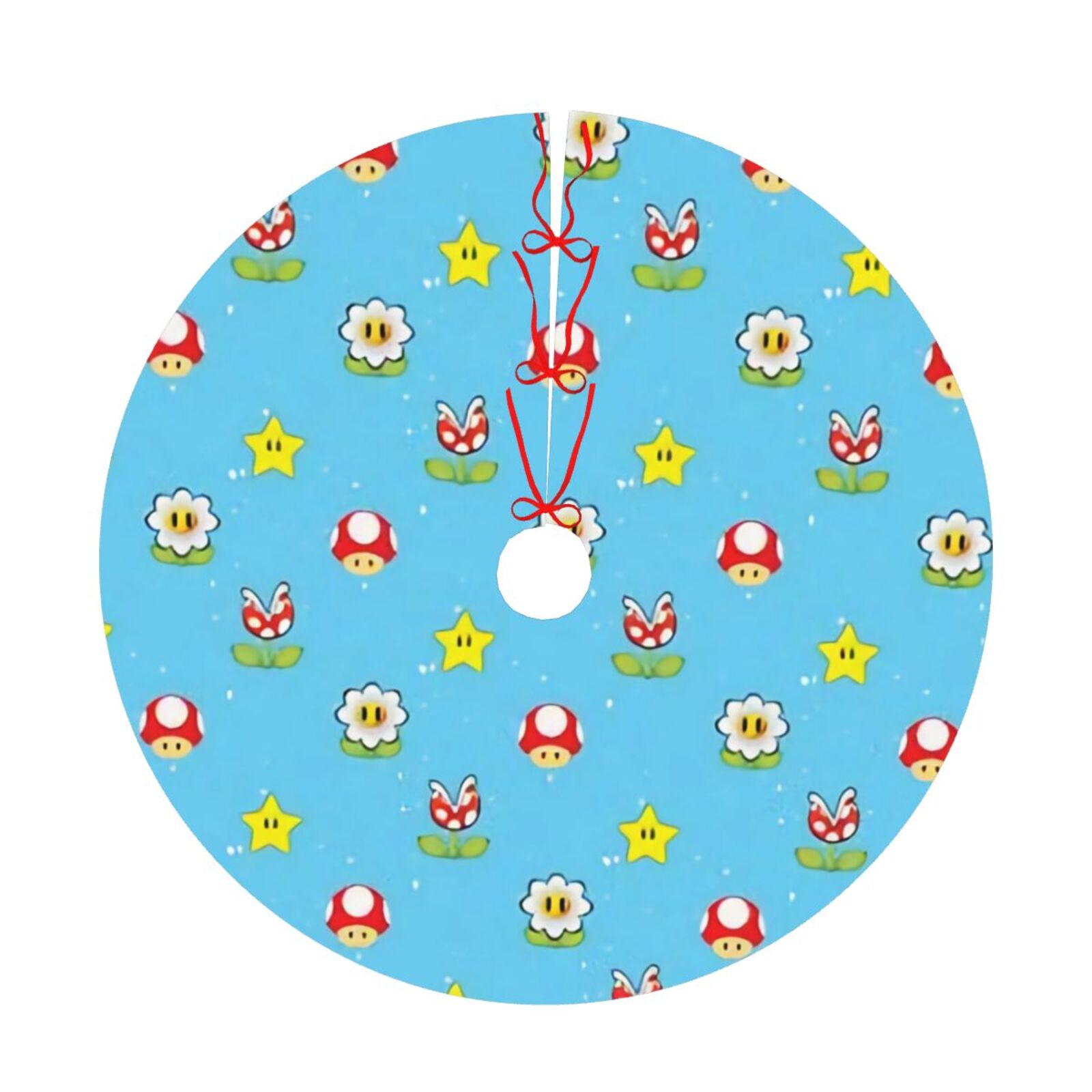 Mario Cartoon Piranha Plant Christmas Tree Skirt 48 Inch,Soft and Funny ...