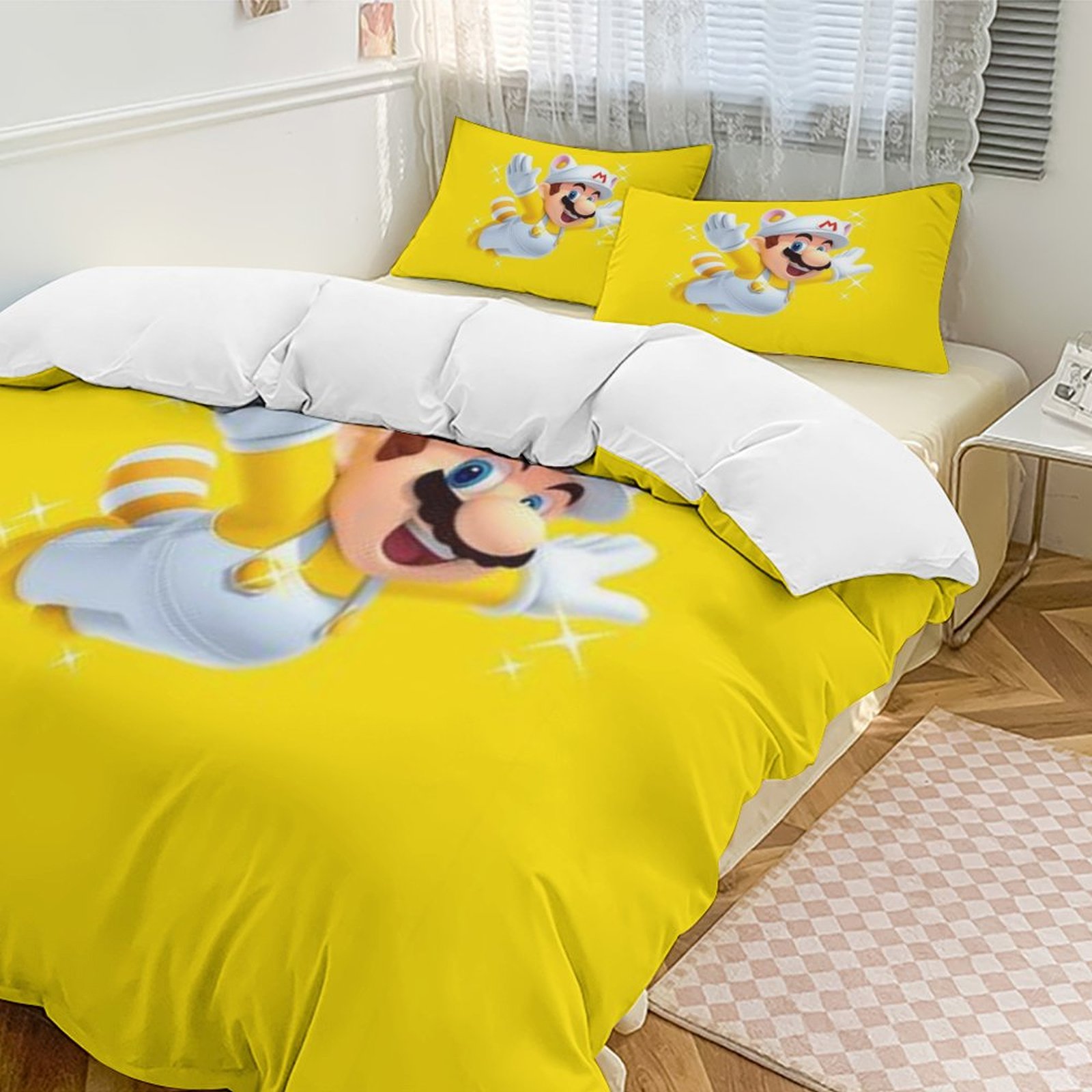 Mario Cartoon Shower Curtain Set for Bathroom 4 Piece Bathroom ...