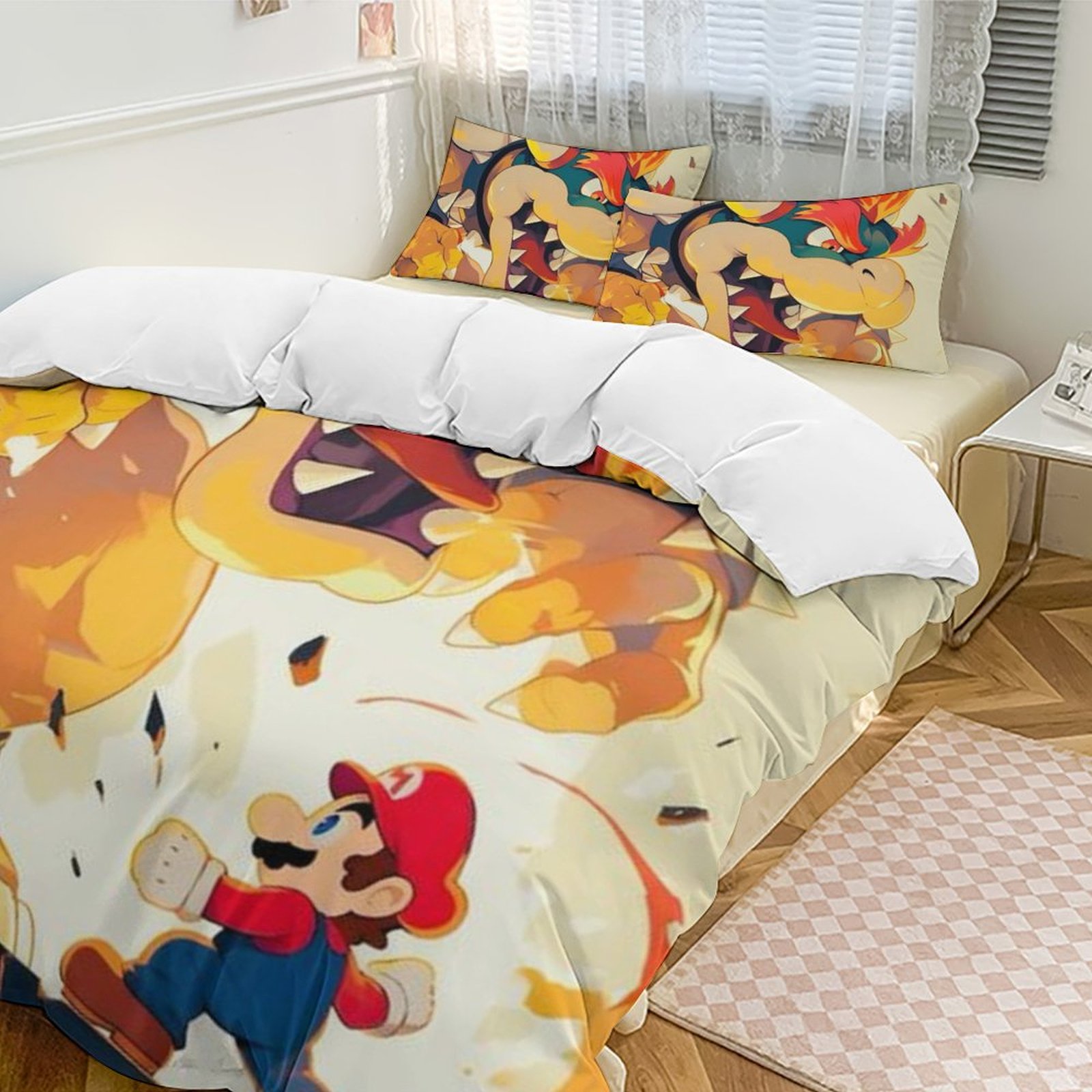 Mario Cartoon Shower Curtain Set for Bathroom 4 Piece Bathroom ...