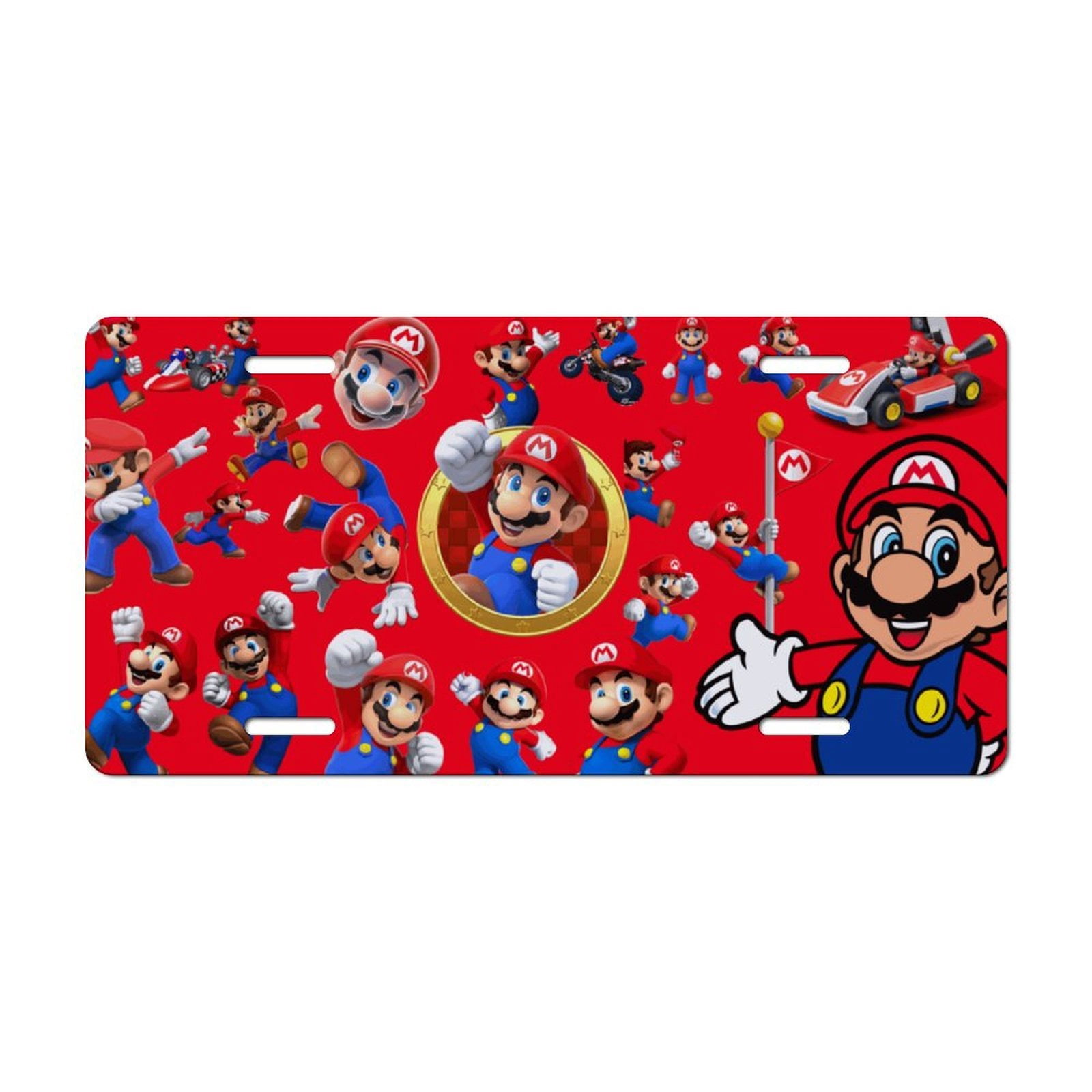 Mario Character License Plate Cover Aluminum For Various Car Truck ...
