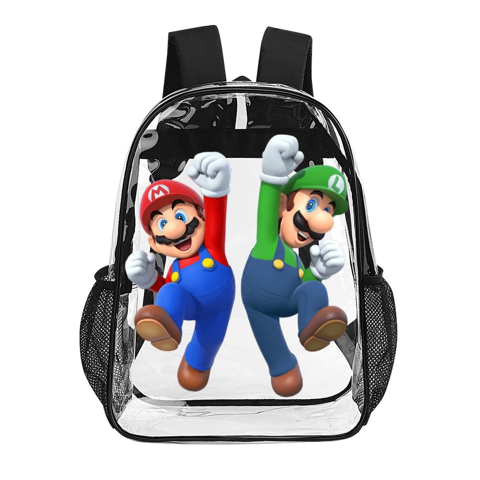 Mario Clear Backpack Heavy Duty Transparent Bag See Through Bookbag for ...