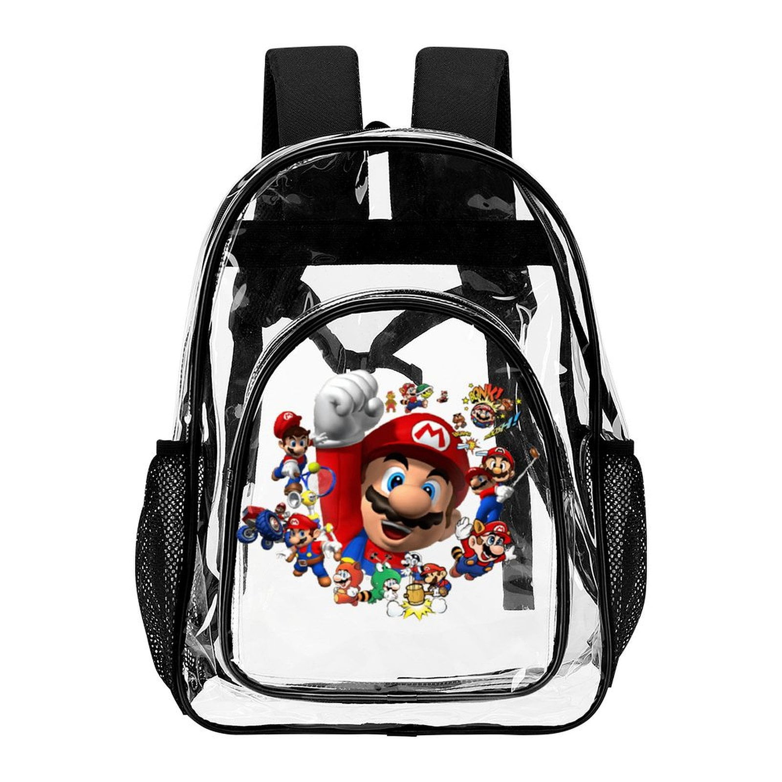 Mario Clear Backpack With Front Pocket PVC Waterproof Transparent ...
