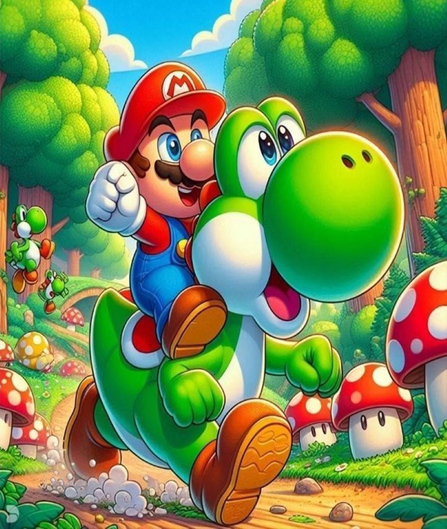 Mario Diamond Painting,Diamond Painting Kits for Adults,Yoshi Diamond ...