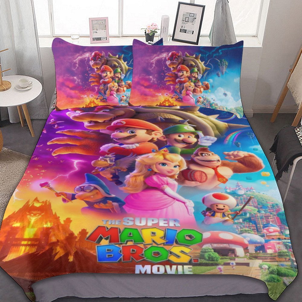 Mario Duvet Cover Set 3-Piece Bedding Set Soft Warm And Comfortable ...