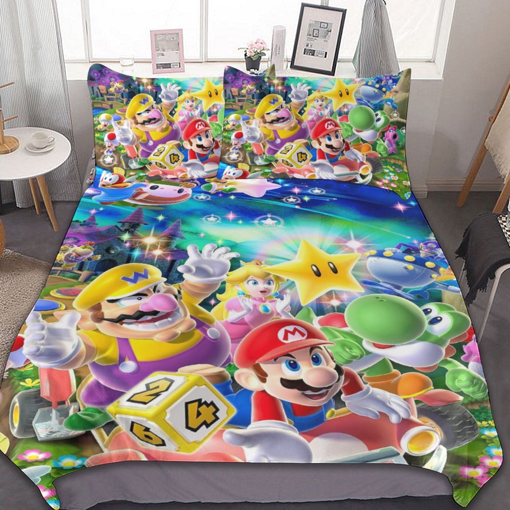 Mario Duvet Cover Set 3-Piece Bedding Set Soft Warm And Comfortable ...