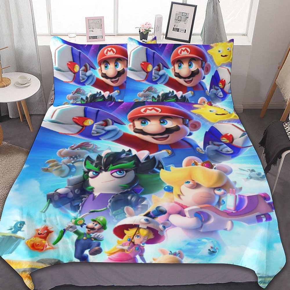Mario Duvet Cover Set 3-Piece Bedding Set Soft Warm And Comfortable ...