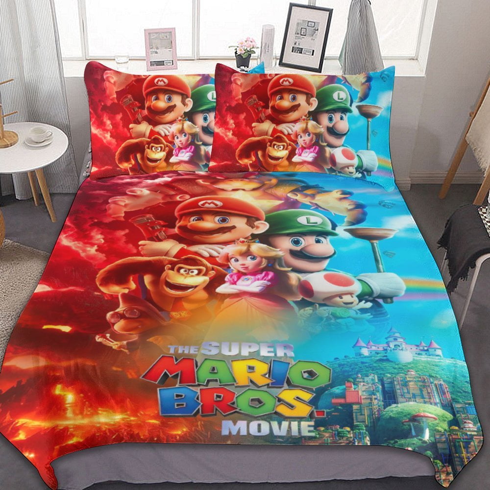 Mario Duvet Cover Set 3-Piece Bedding Set Soft Warm And Comfortable ...