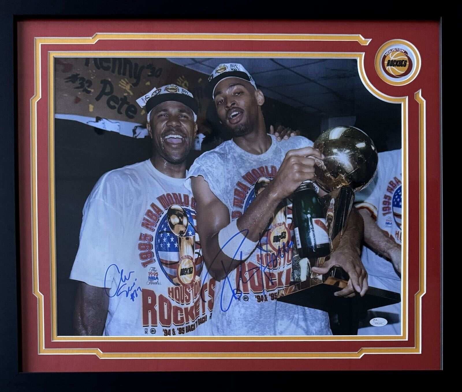 Mario Elie & Robert Horry Signed Autographed Framed 16x20 Photo JSA ...