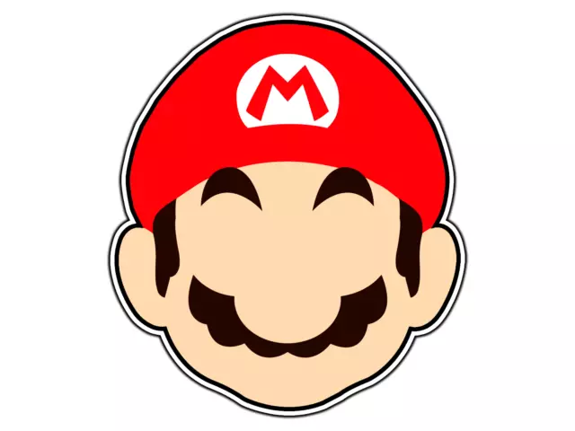 Mario Face Minimalist Blank Waterproof Sticker Phone Decal Water Bottle ...