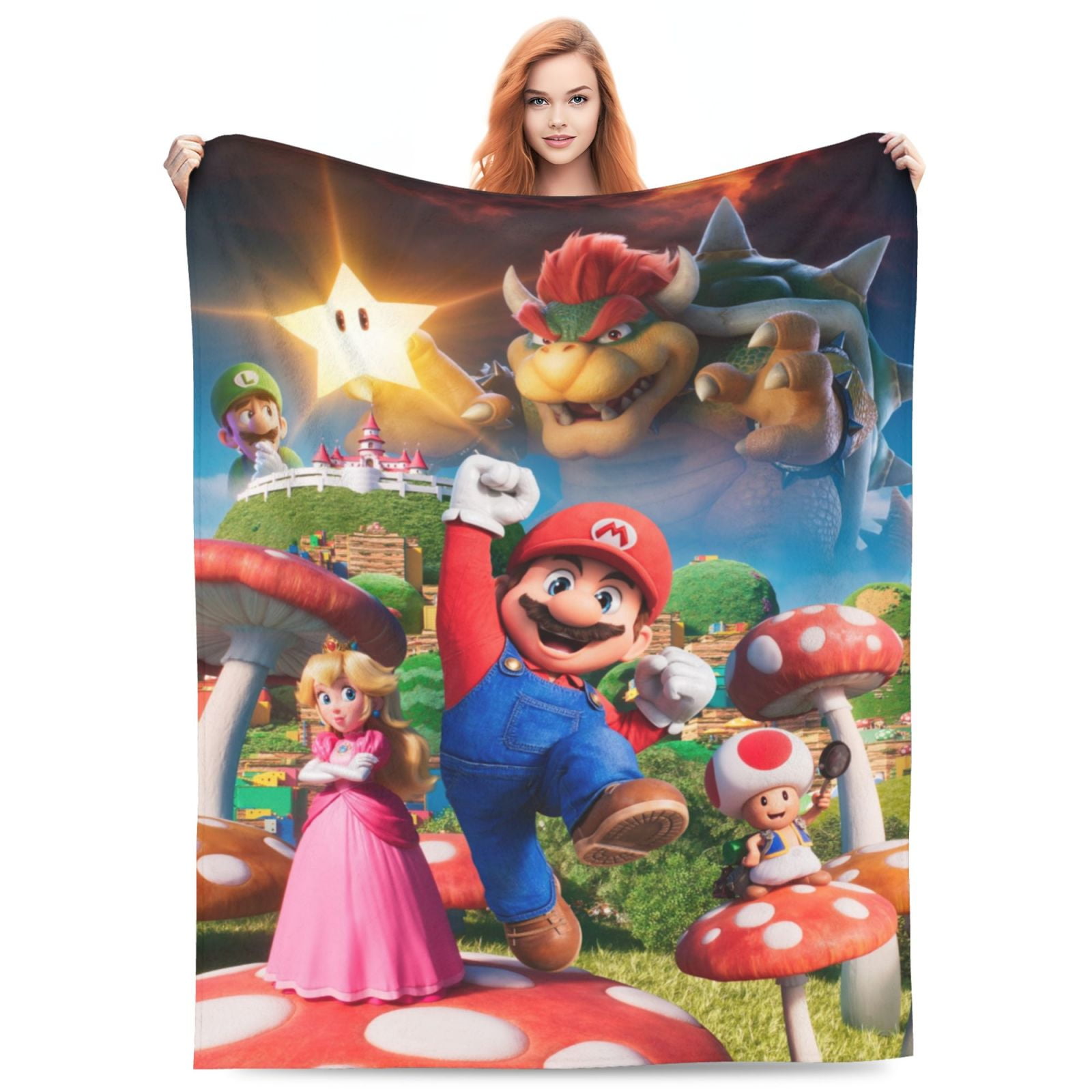 Mario Fleece Blanket Super Soft Cozy Throw Blanket 80"X60", Lightweight ...
