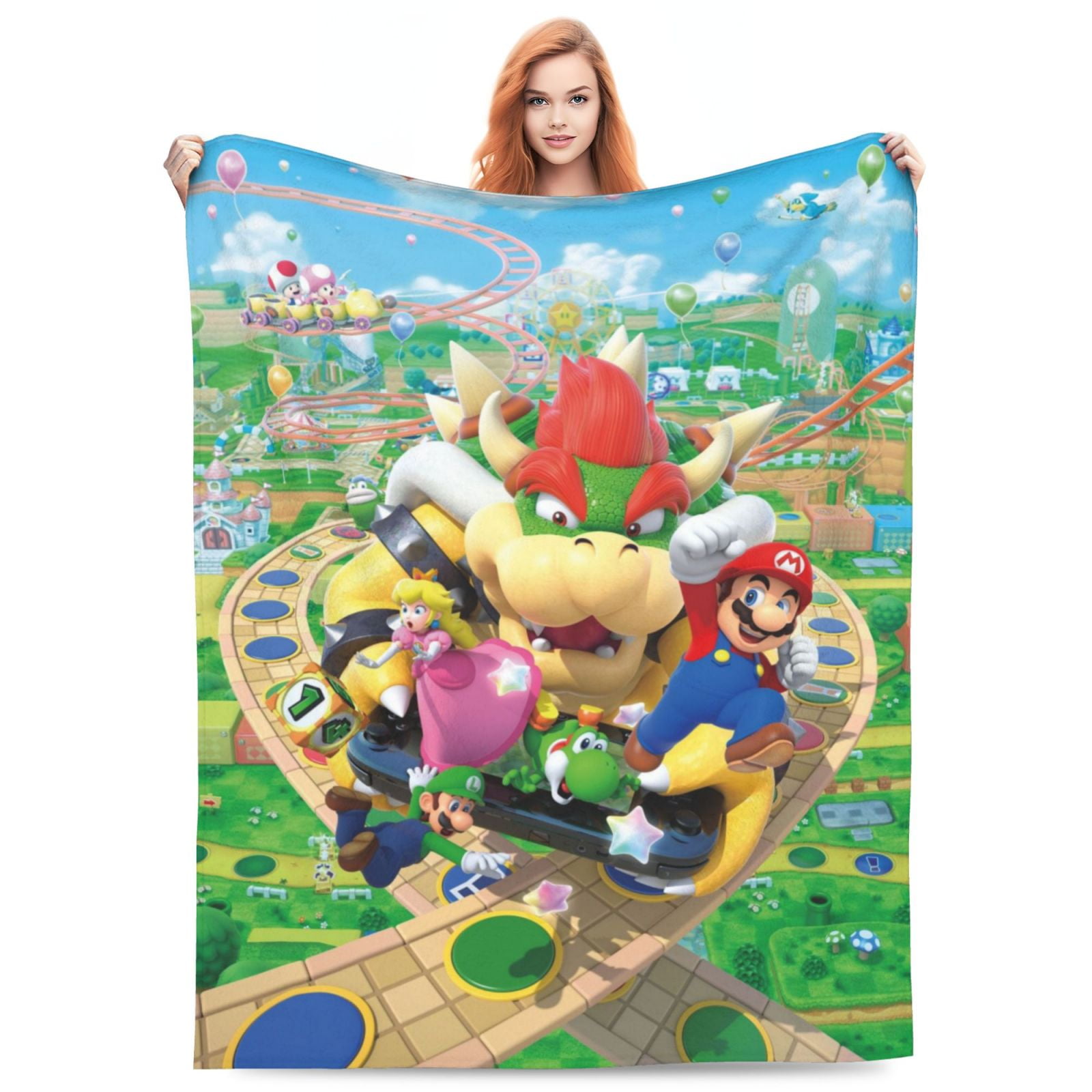 Mario Fleece Blanket Super Soft Cozy Throw Blanket 80"X60", Lightweight ...