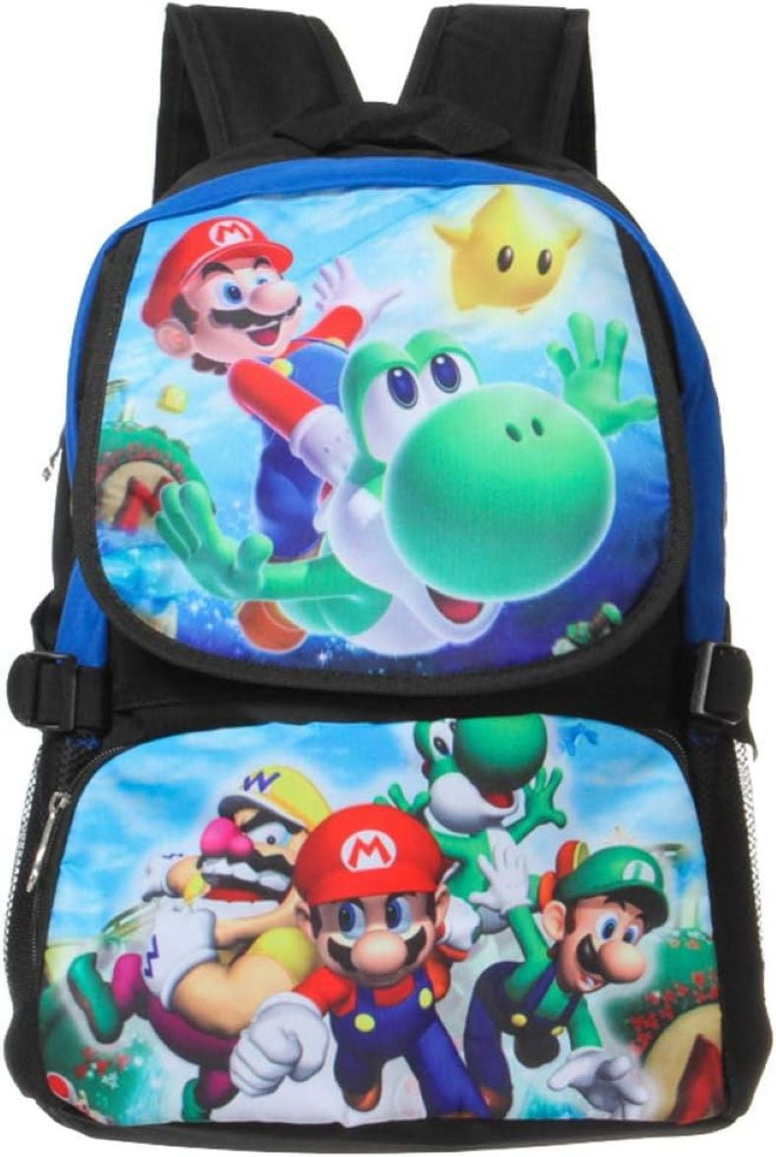 Mario Flying Yoshi Backpack with Luigi Yoshi Wario 17" with adjustable ...