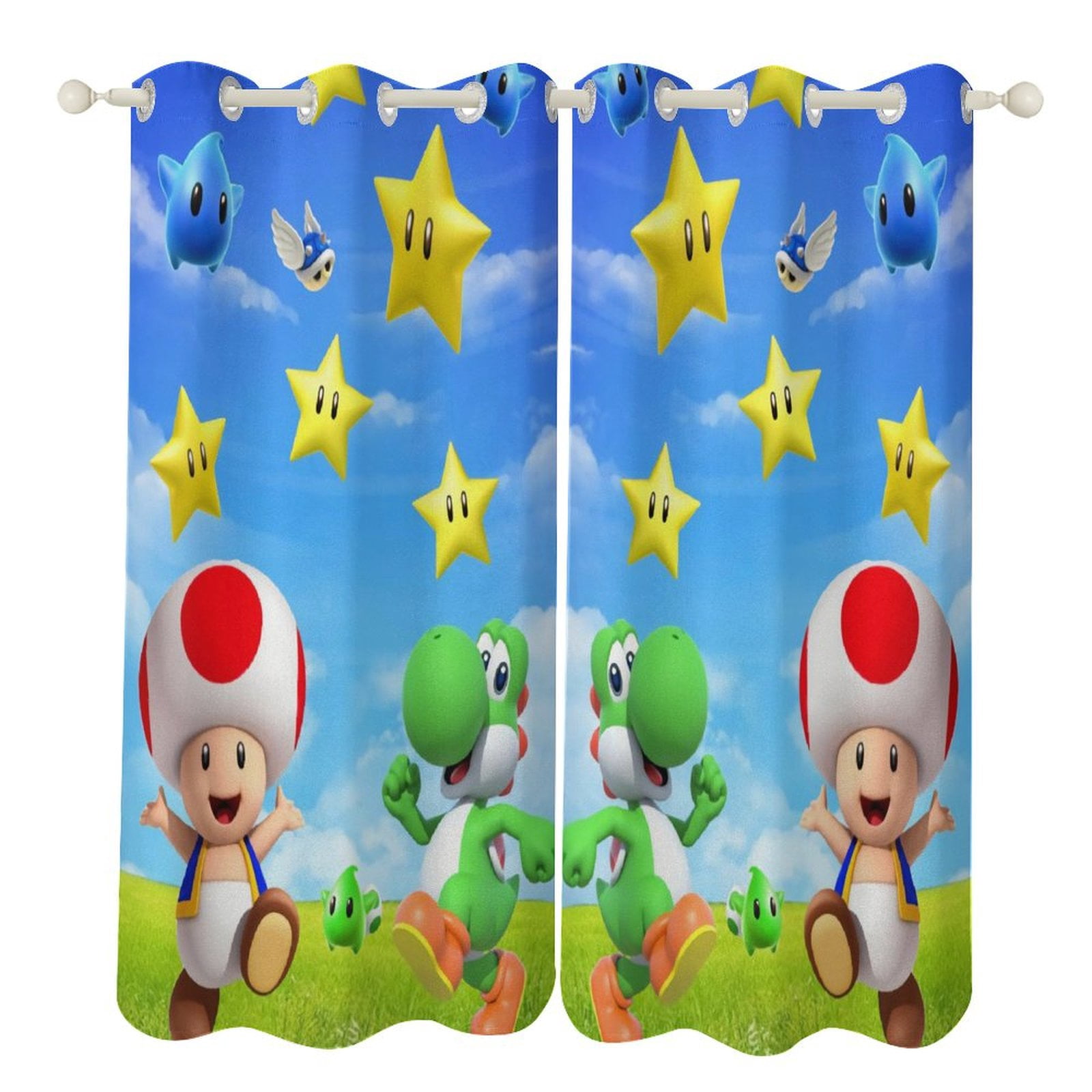 Mario Friends Chinobio Yoshi Curtains 72 inch,2 Panels Set,100% ...