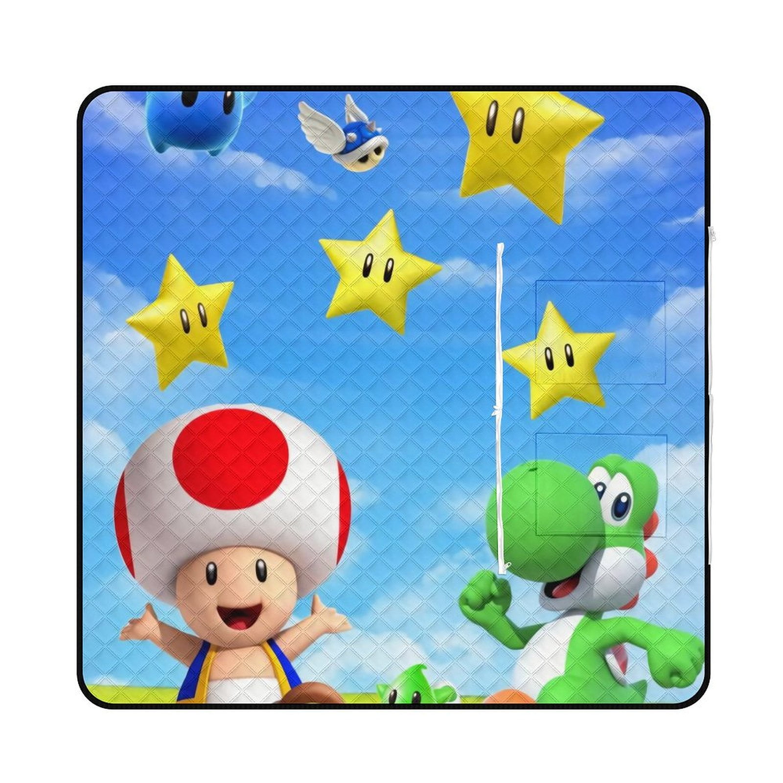 Mario Friends Chinobio Yoshi Picnic Blankets,59x59 Waterproof Picnic ...
