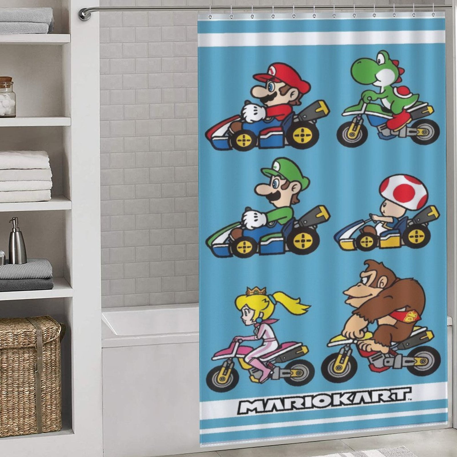 Mario & Friends Kart Tour Shower Curtains for Bathroom,Shower Curtain ...