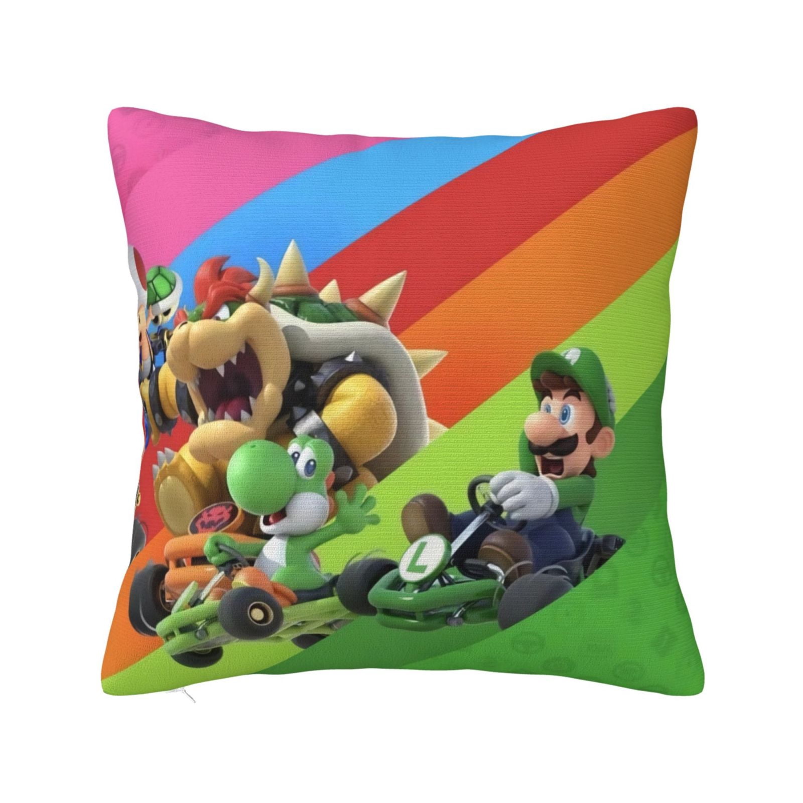 Mario & Friends Kart Tour Throw Pillow Covers 16x16 Inch,Square Pillow ...