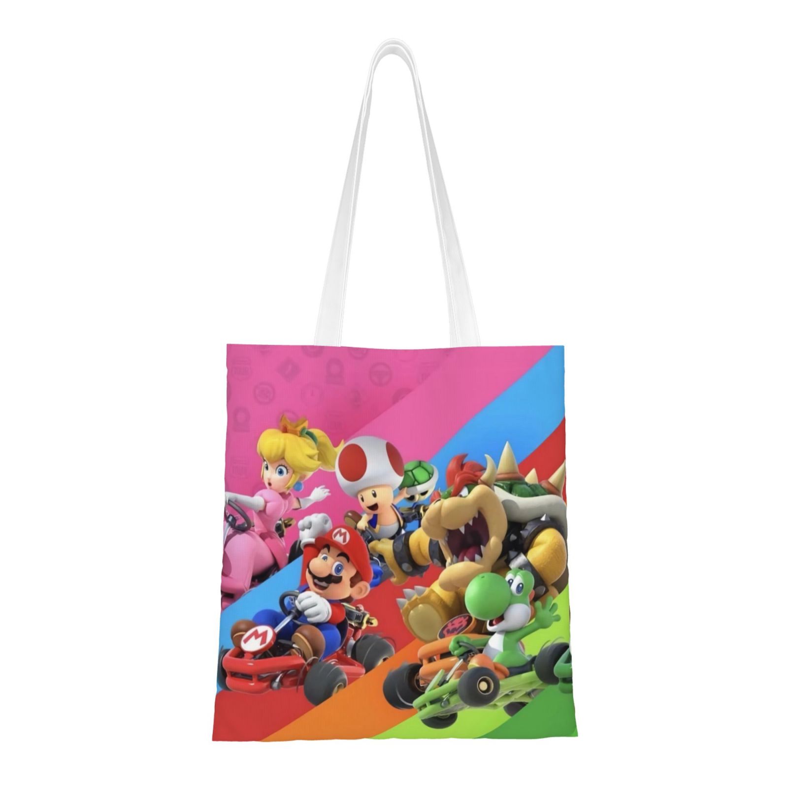 Mario & Friends Kart Tour Tote Bag For Women Girls Girly Cartoon Canvas ...