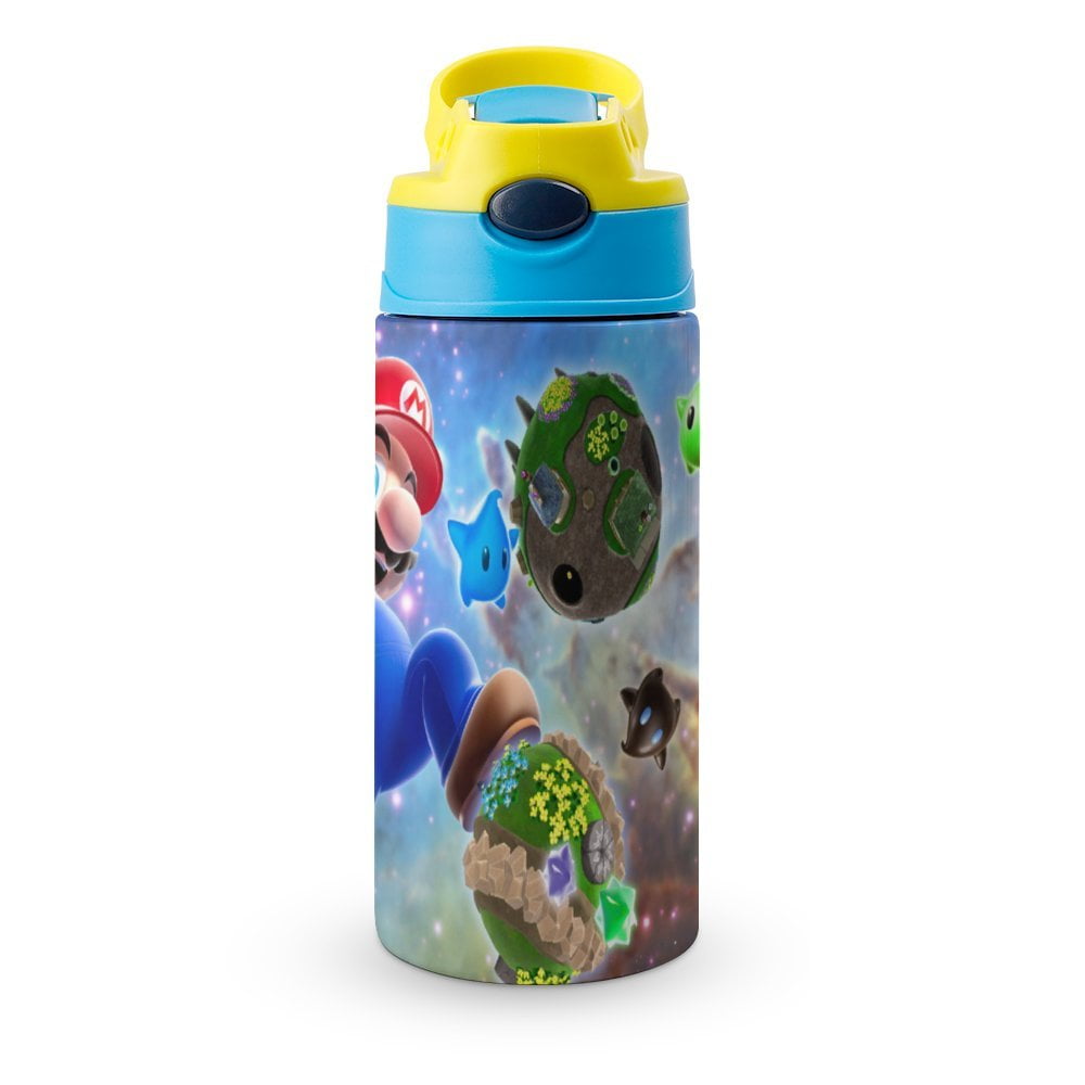 Mario Galaxy Kid's Insulated Water Bottle With Straw Vacuum Stainless ...