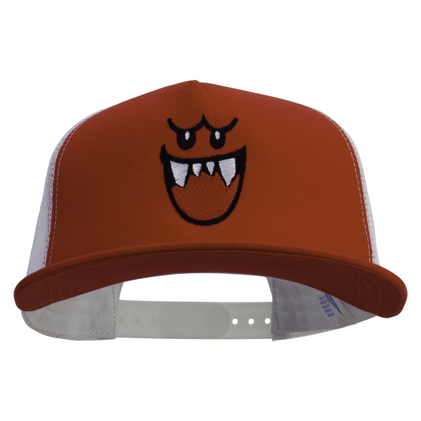 Mario Ghost Face Logo Embroidered Flat Bill Snapback Trucker Cap - Red ...