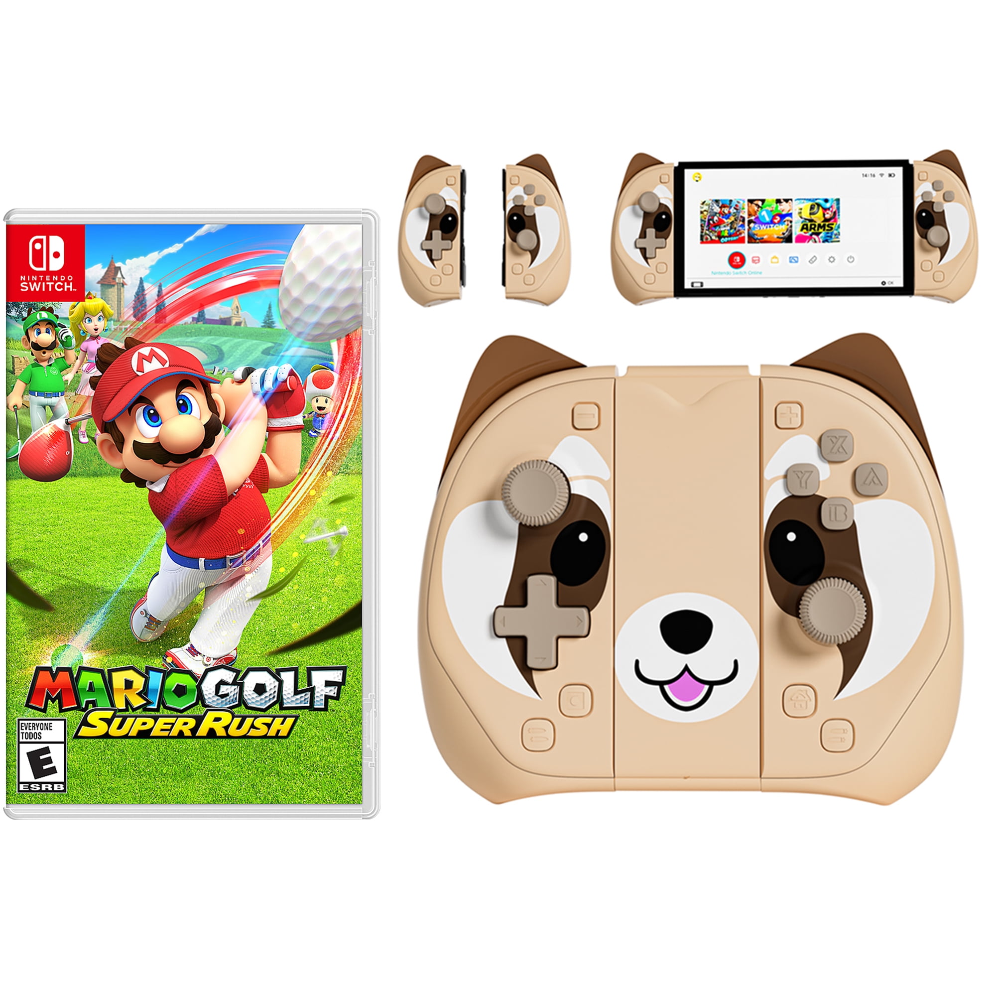 Super Rush Game Disc and Switch Joypad for Nintendo Switch Controller Brown Bear, L/R Gaming ...