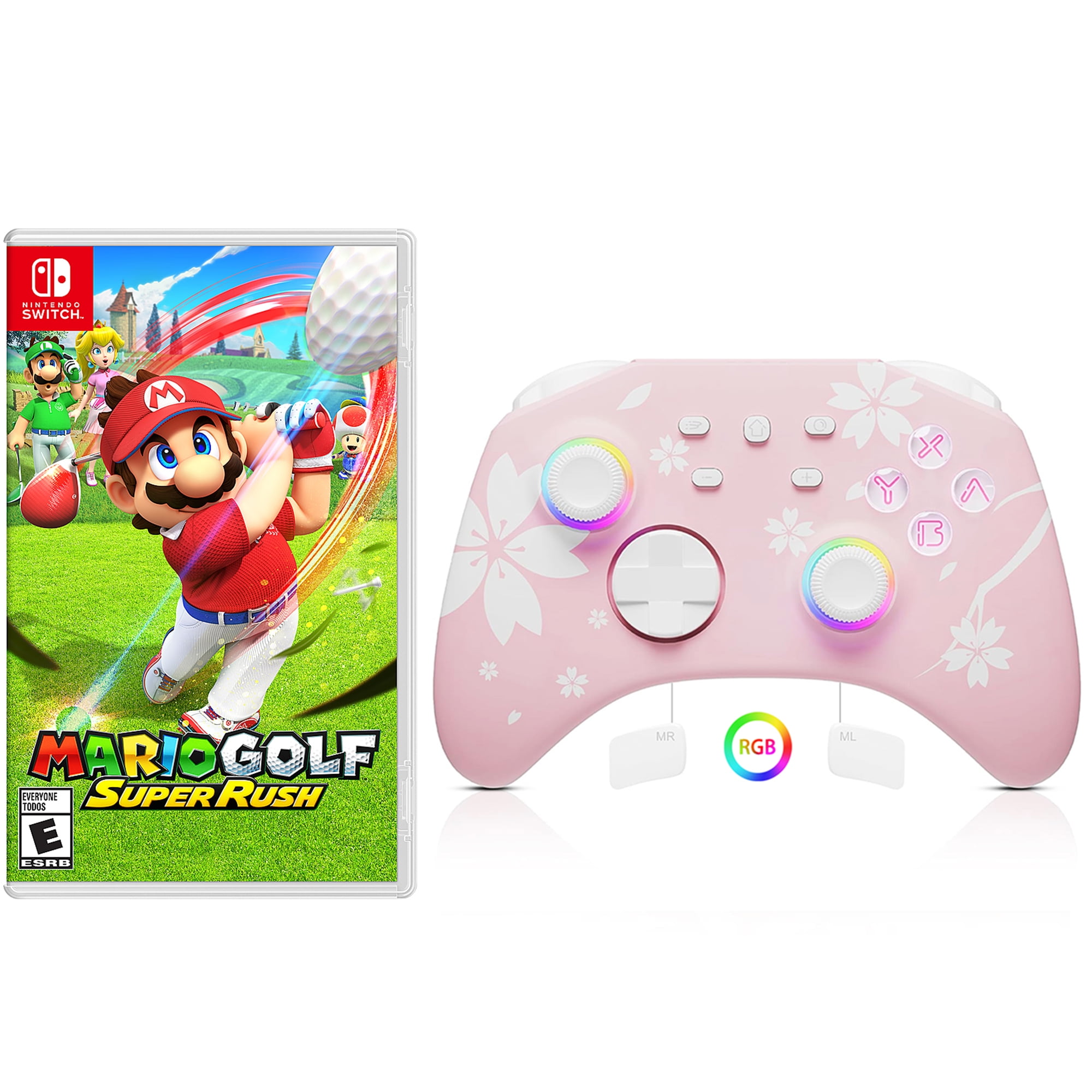 Mario Golf: Super Rush Game Disc and Upgraded Switch Pro Controller for Nintendo Switch/OLED ...