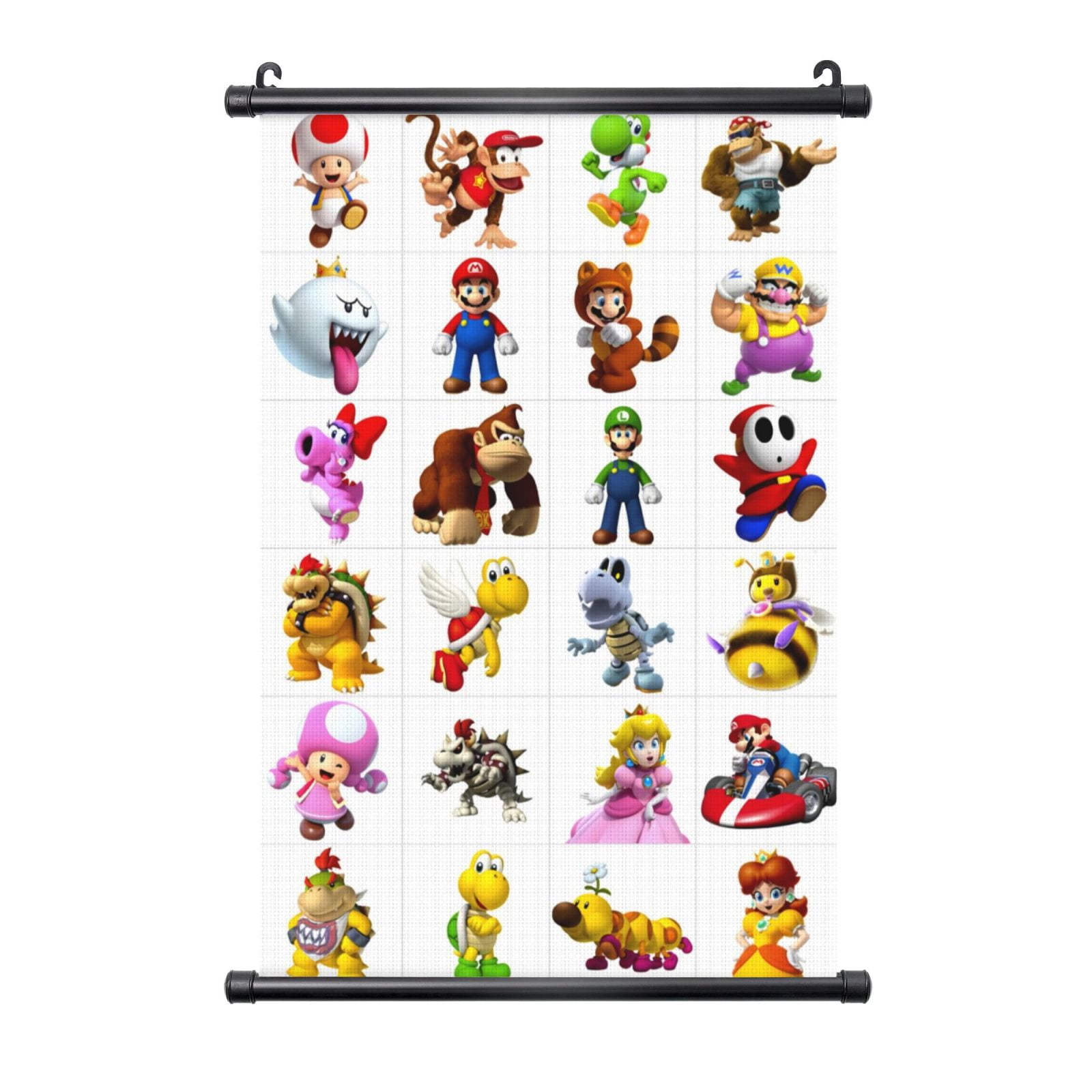Mario Hanging Poster, Black Plastic Shaft Wall Hanging Posters Scroll ...