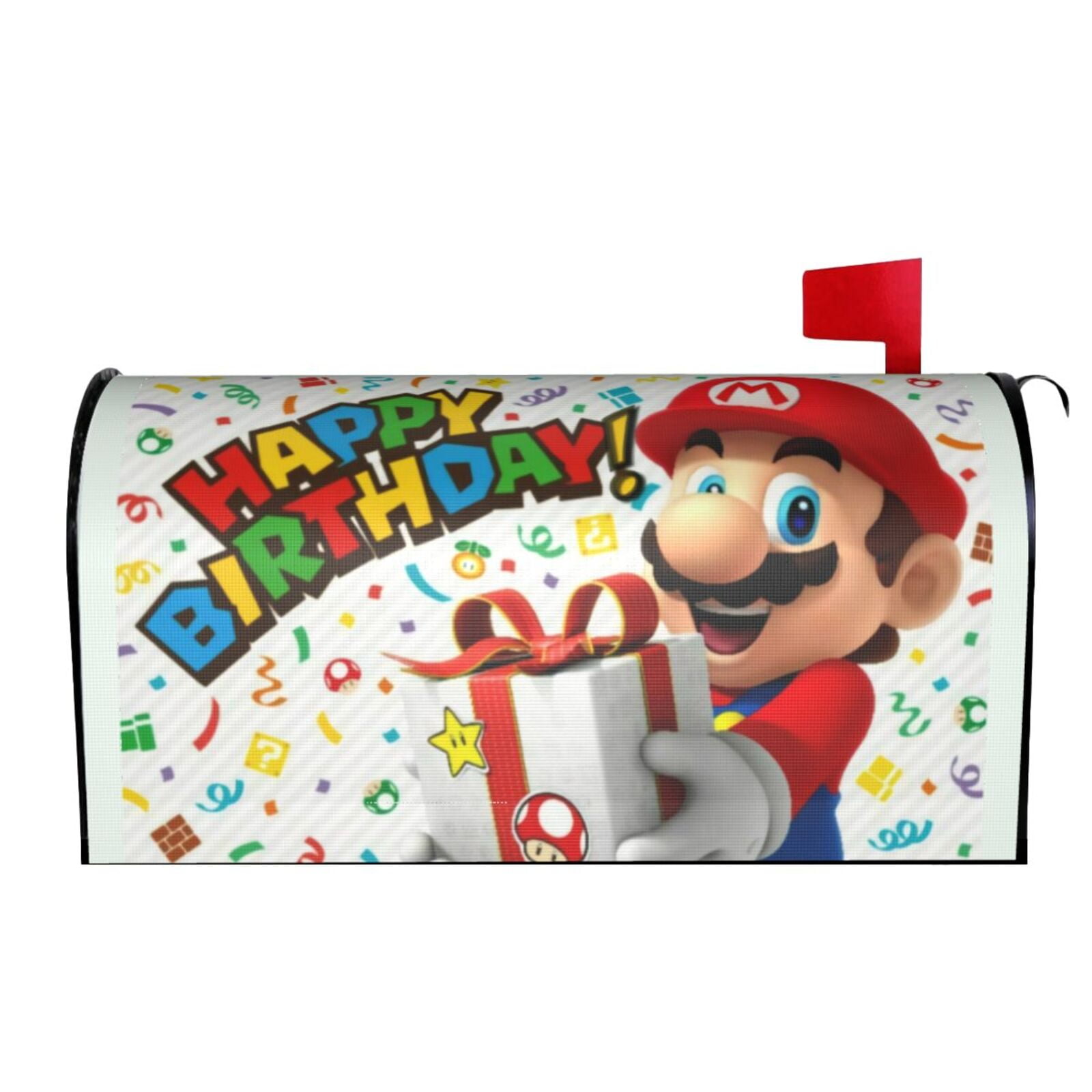Mario Happy Birthday! Cartoon Character Mailbox Cover Magnetic Standard ...