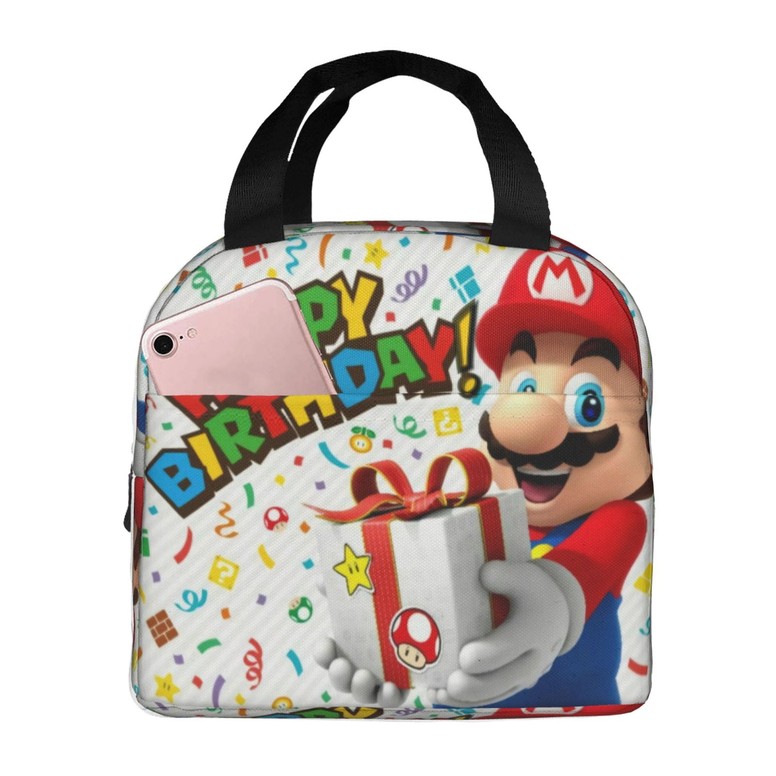 Mario Happy Birthday! Lunch Box for Women/Men,Insulated Lunch Bag,Lunch ...