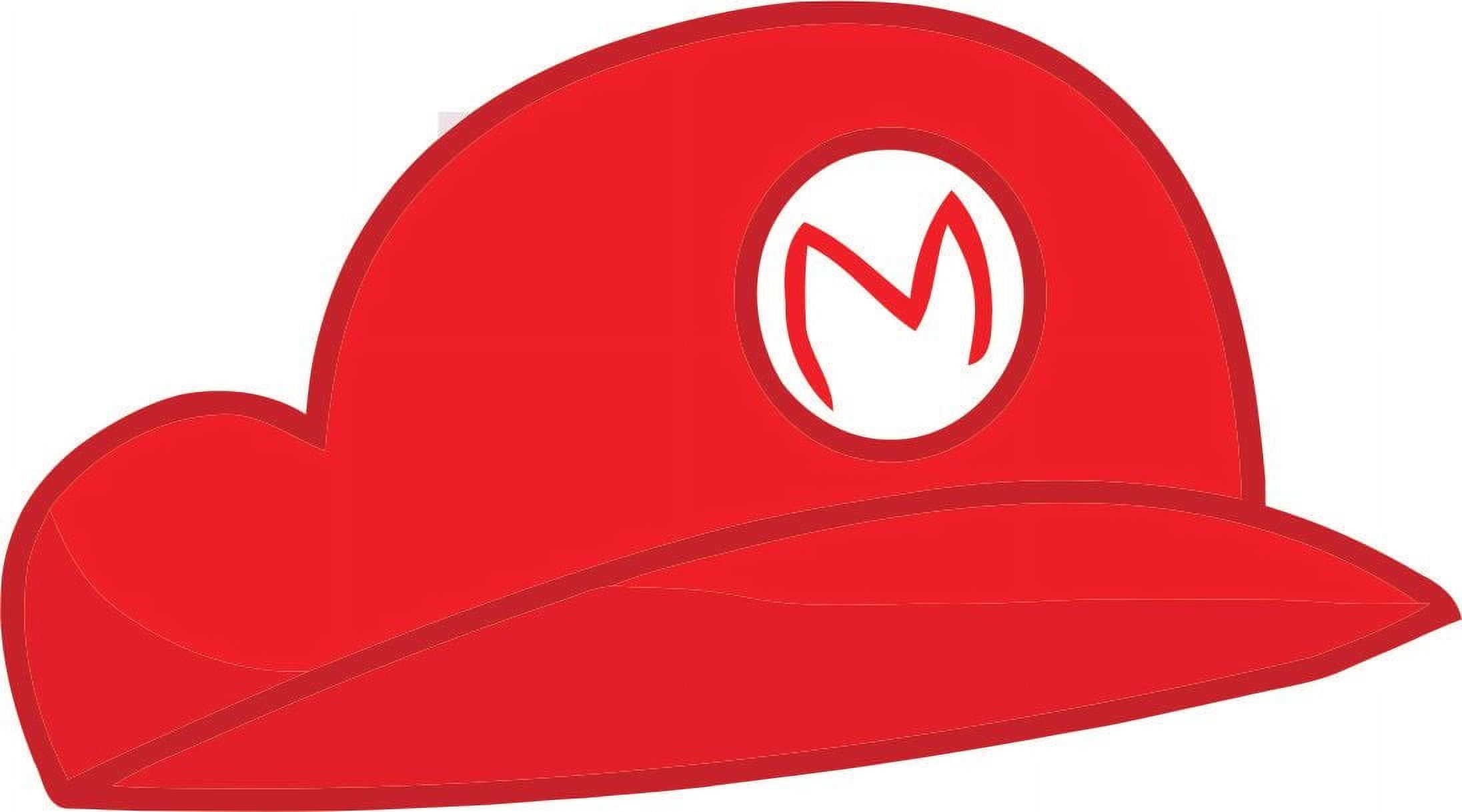 Mario Hat Cap Cartoon Super Mario Bros Arcade Game Wall Sticker Art ...