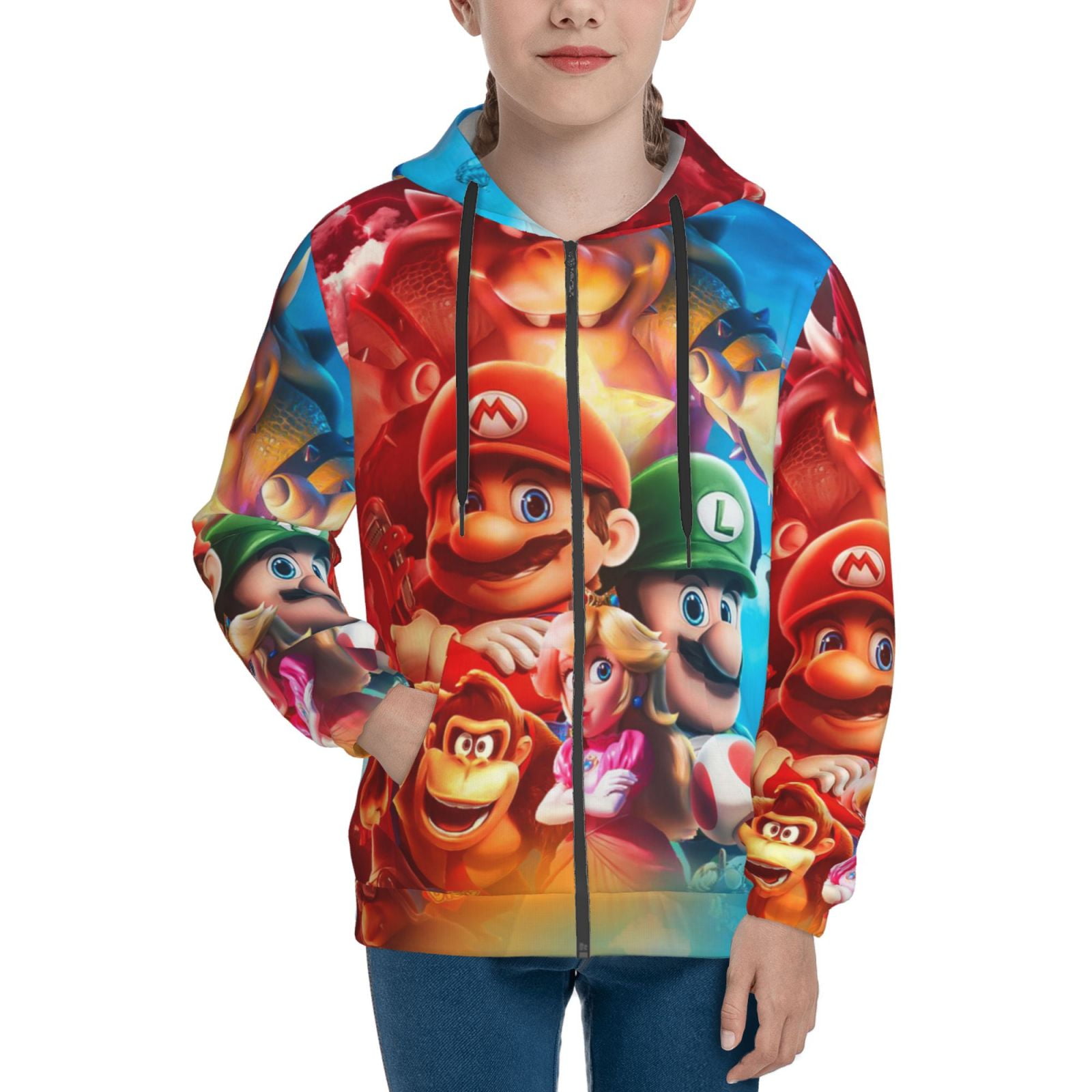 Mario Hoodie 3D Print Pullover Hooded Long Sleeve Sweatshirts Tops ...