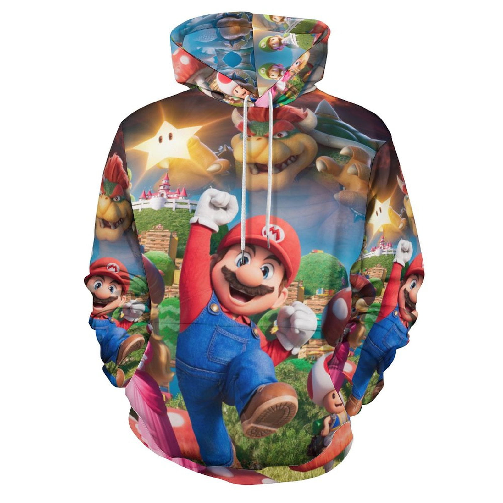 Mario Hoodie 3D Print Pullover Hooded Long Sleeve Sweatshirts Tops ...