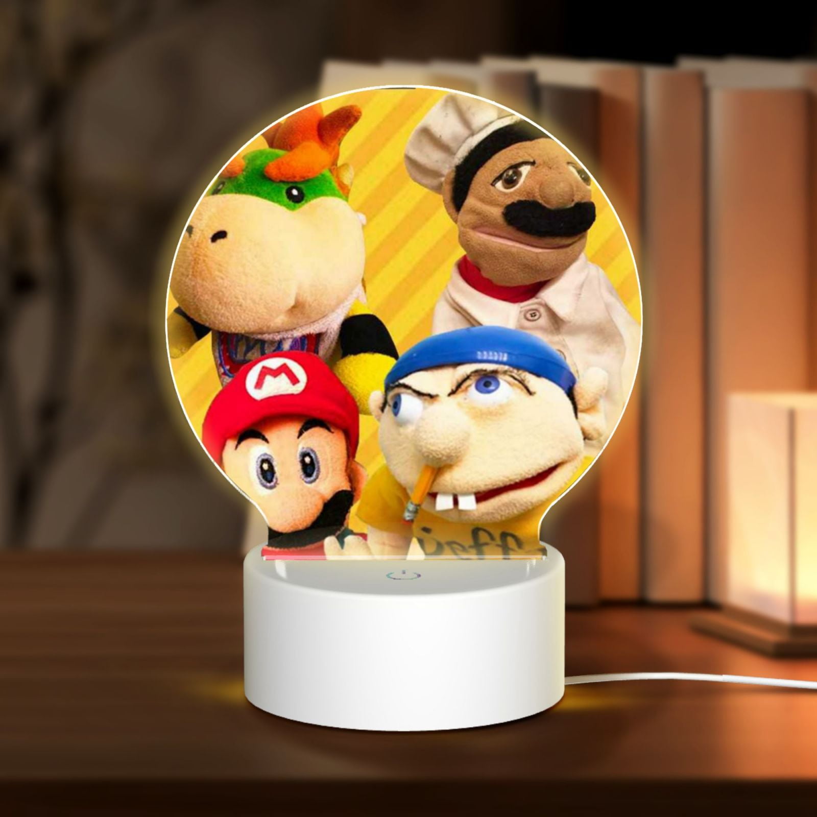 Mario Jeffy SML Round Acrylic Night Light Decoration USB Cable LED Lamp ...