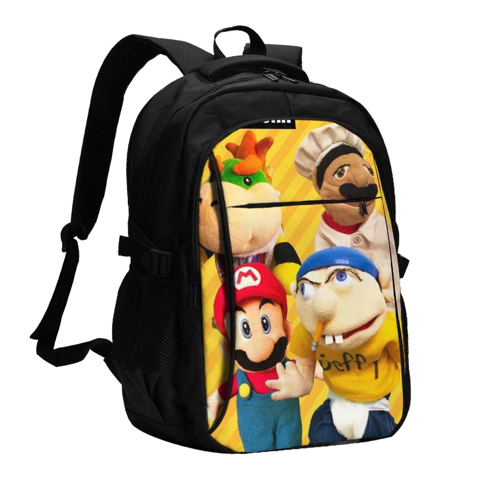 Mario Jeffy SML Unisex Backpack USB Daypack Large Capacity School Bag ...