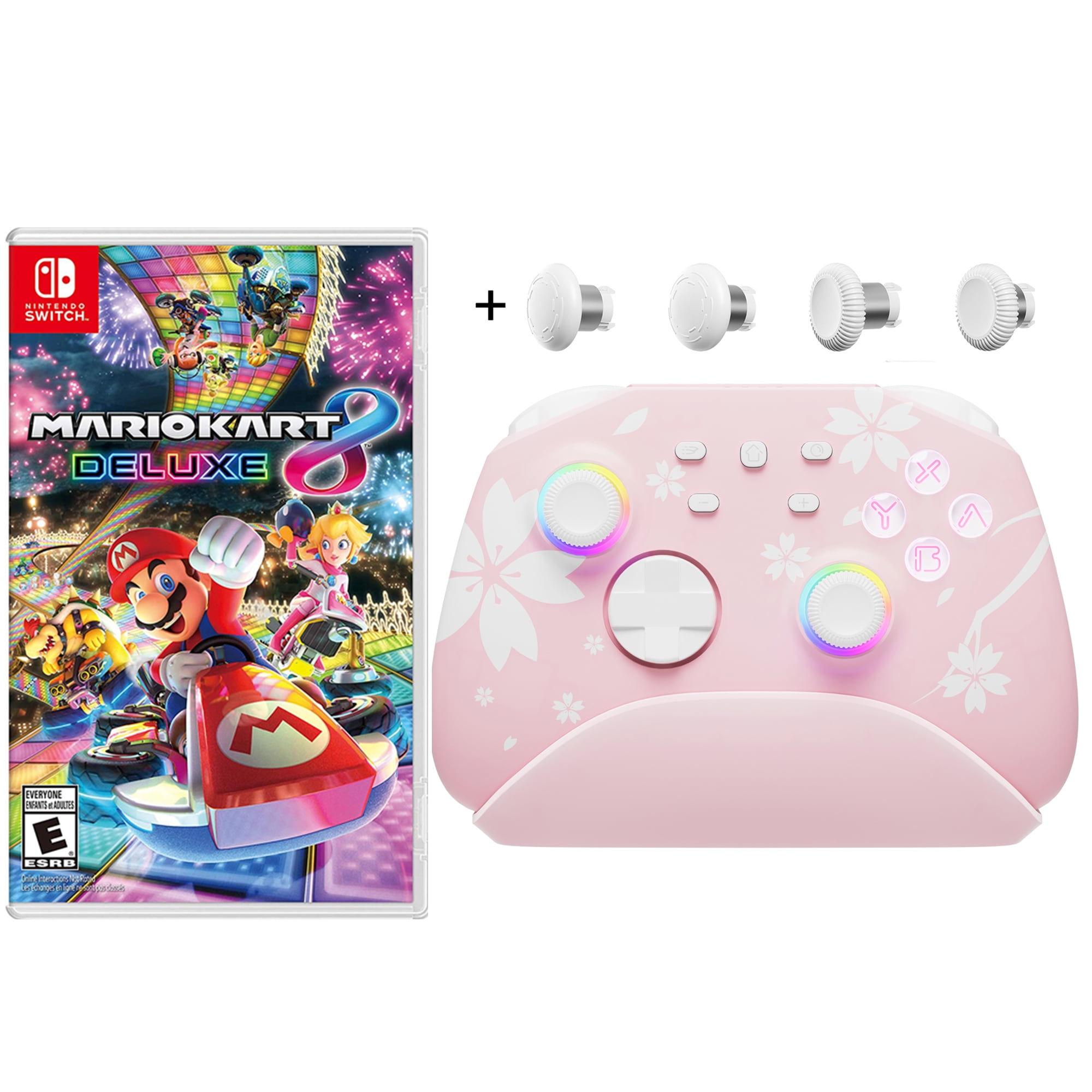 Mario Kart 8 Deluxe Game Disc and Upgraded Switch Pro Controller for ...