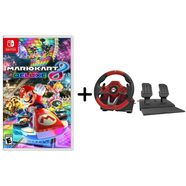 Free Shipping! Mario Kart 8 Deluxe + HORI Mario Kart Racing Wheel Pro ...
